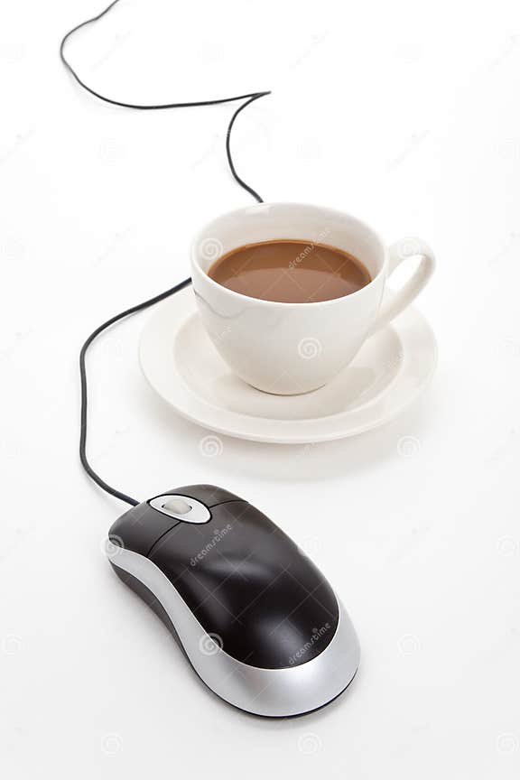 Coffee Cup and Computer Mouse Stock Photo - Image of caffeine ...