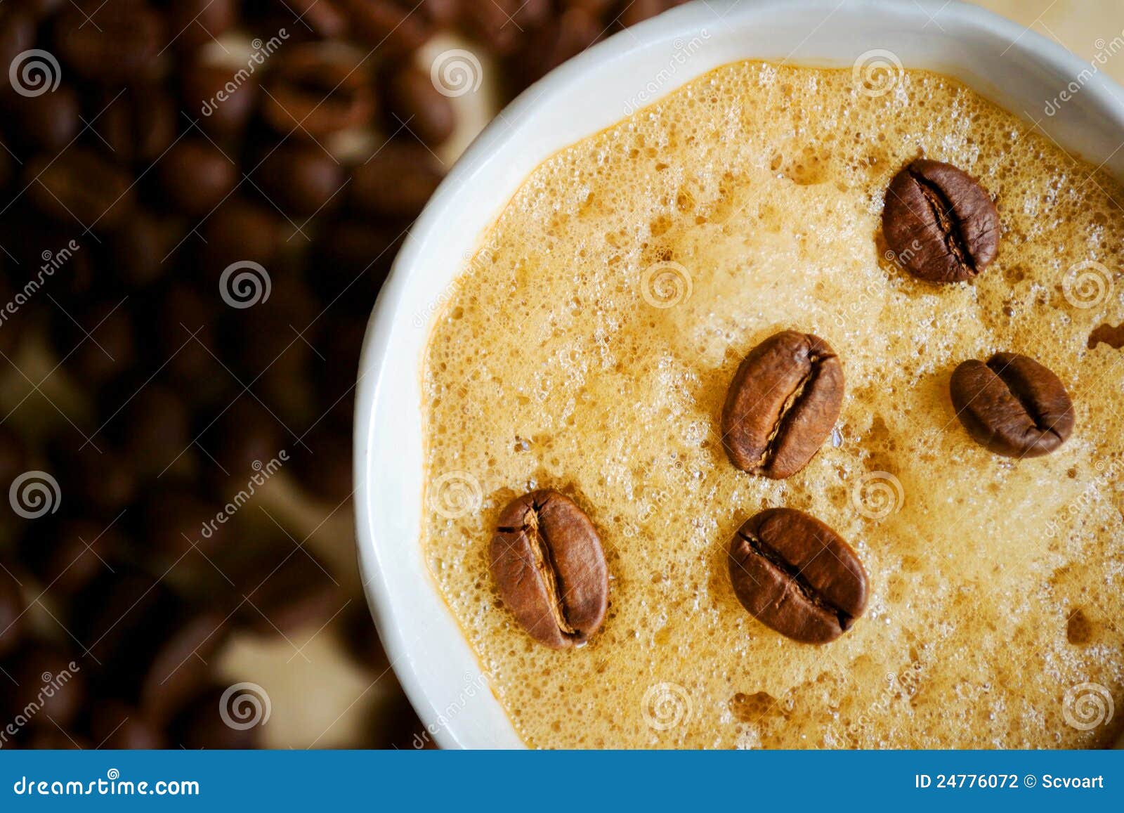 Coffee cup with cream stock photo. Image of border, brewed - 24776072
