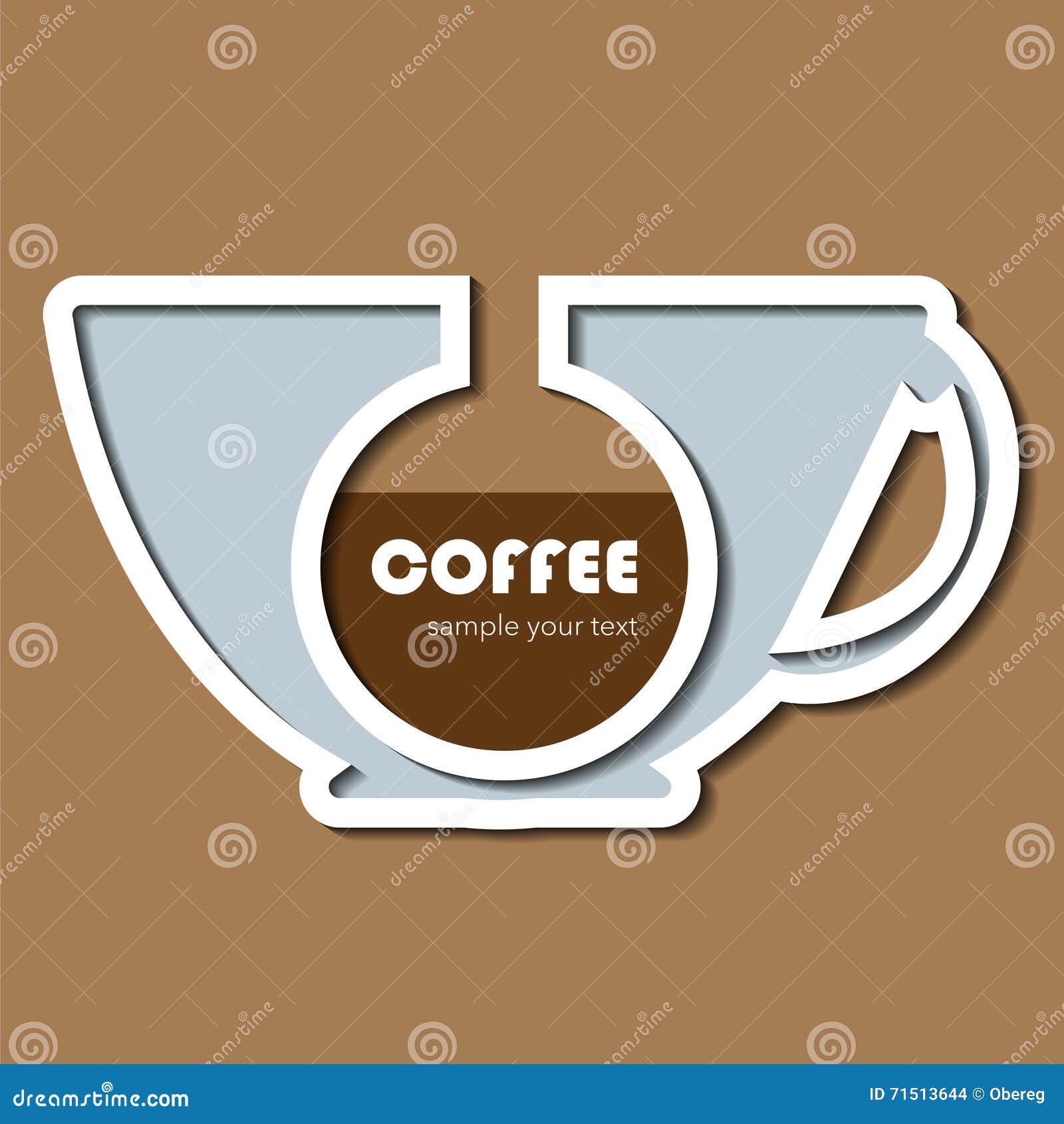 Coffee Cup Creative Sticker or Label Stock Vector - Illustration of ...