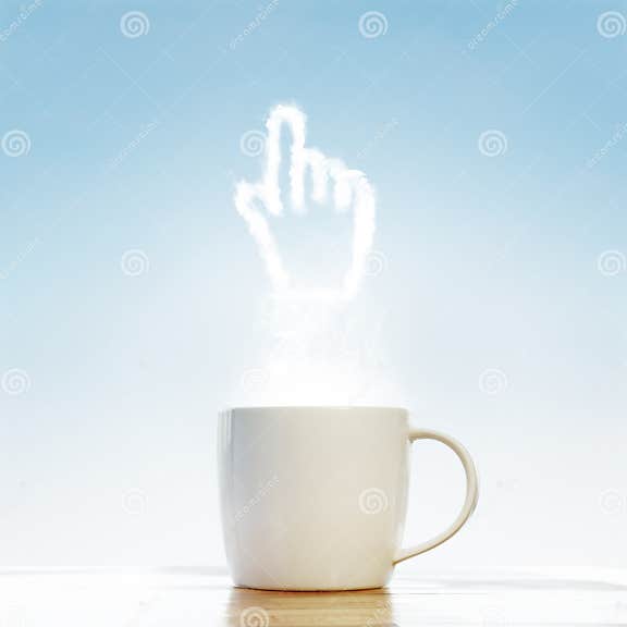 Coffee Cup with Cursor Symbol Stock Image - Image of arrow, nosh: 51288733