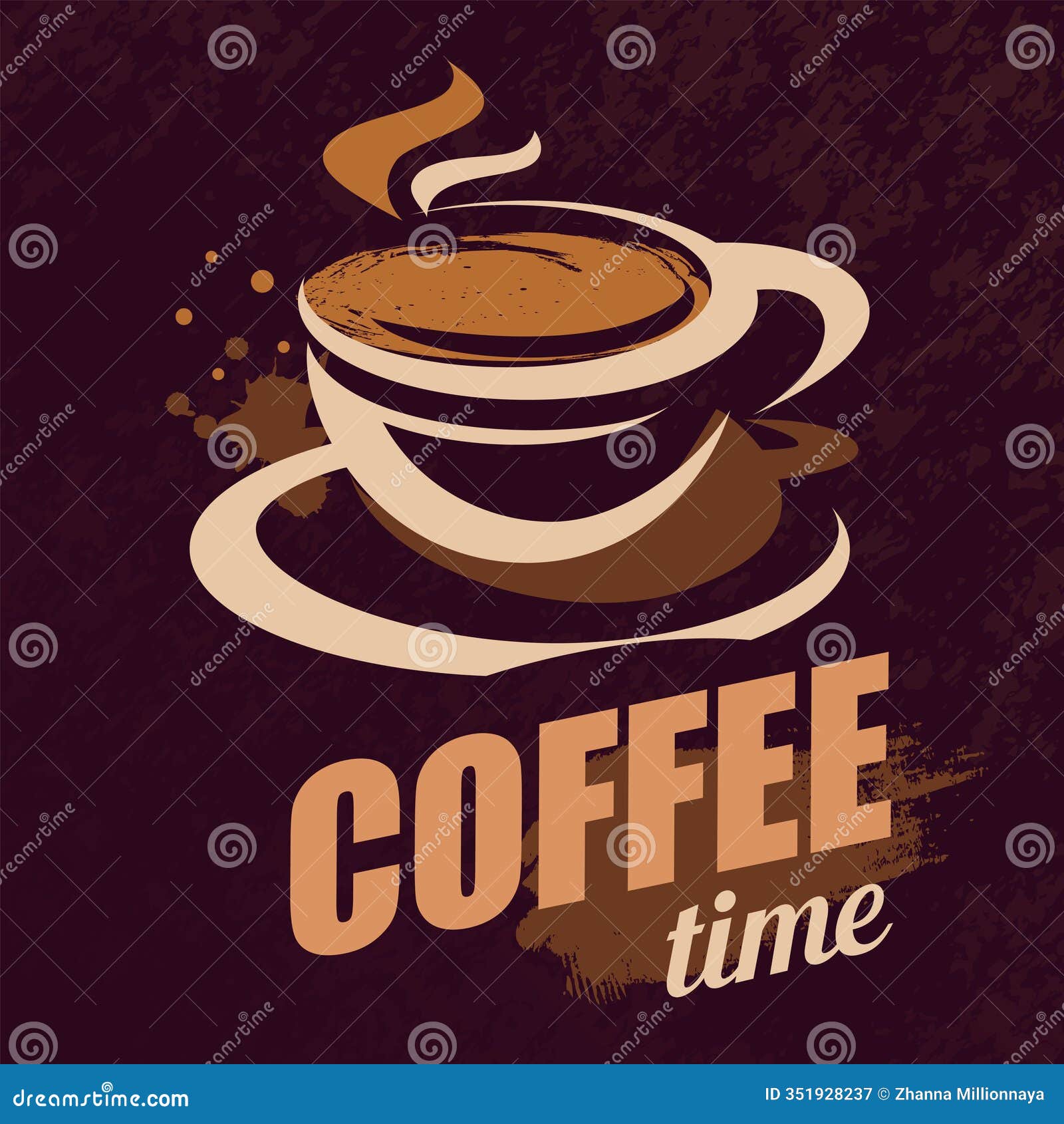 Coffee Cup Stylized Emblem Template Stock Illustration - Illustration ...
