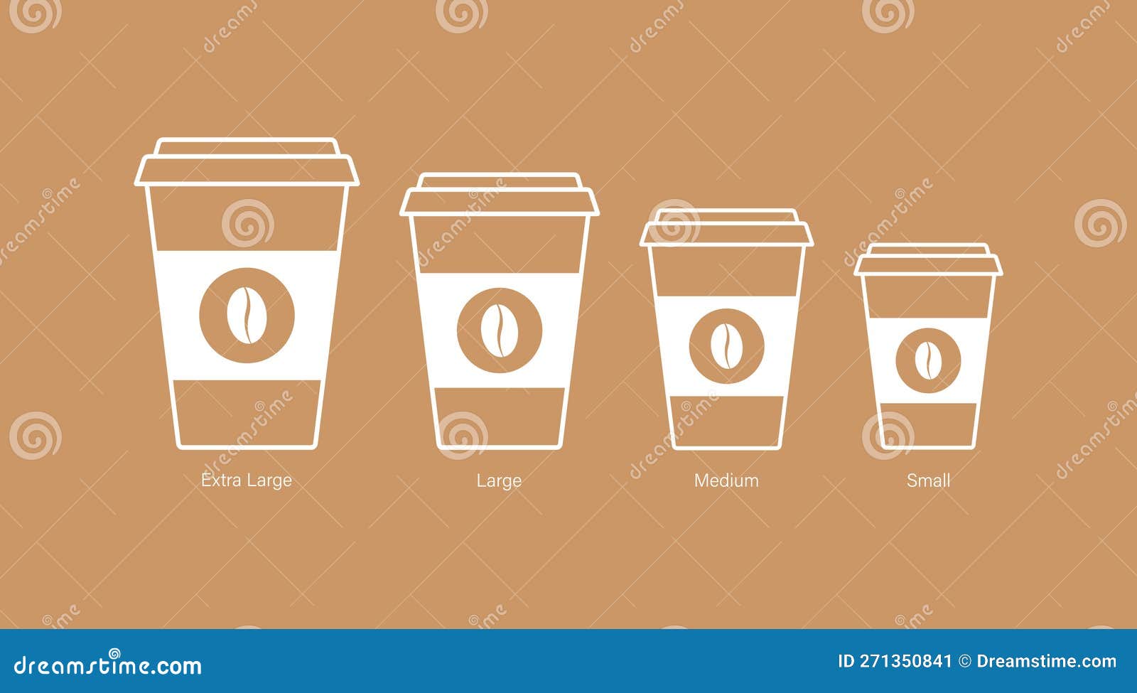 Coffee Cup Different Size for Your Design Set on Backdrop. Vector ...