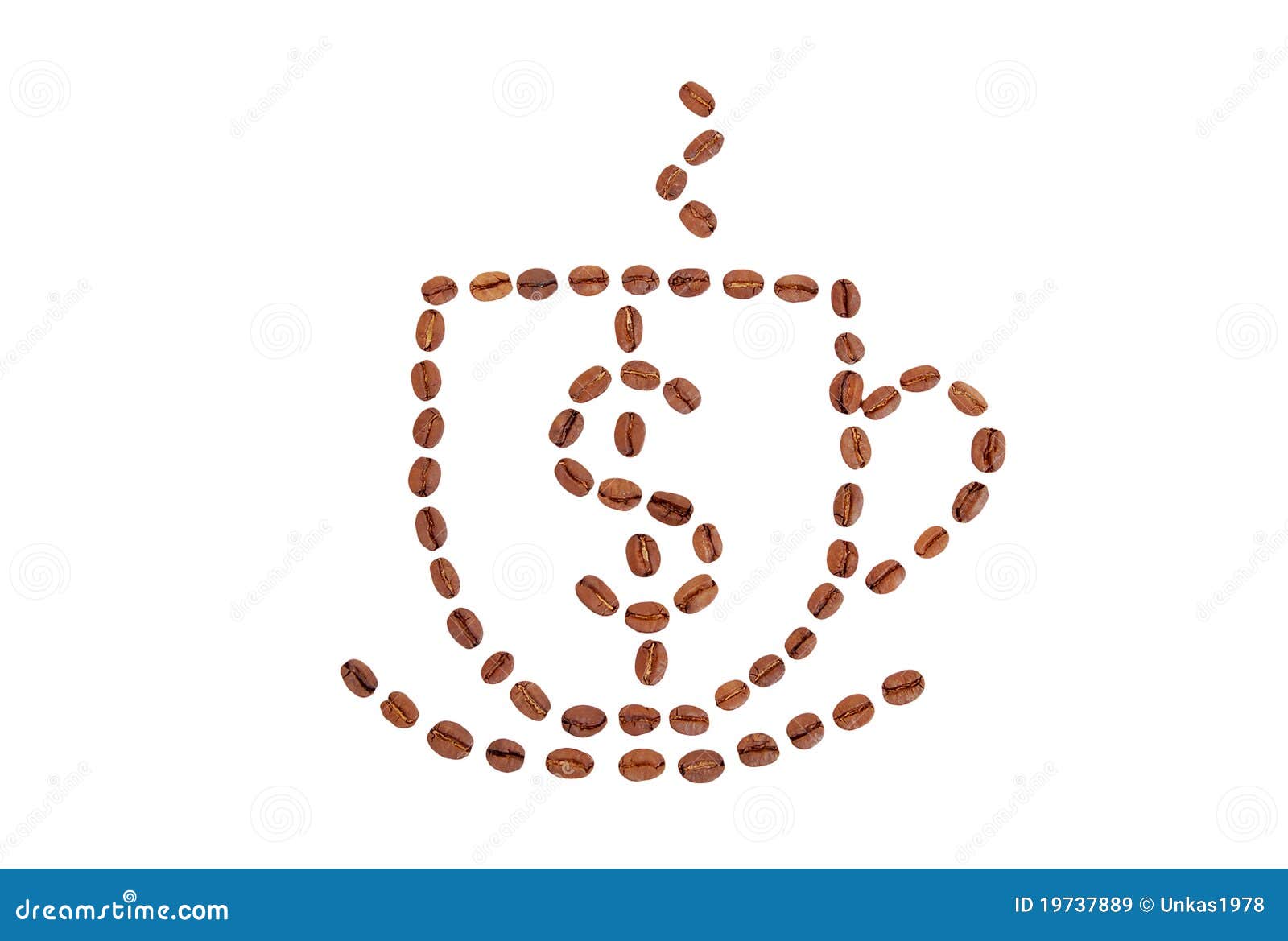 Coffee Cup and Dollar Sign Made from Coffee Beans Stock Image - Image ...