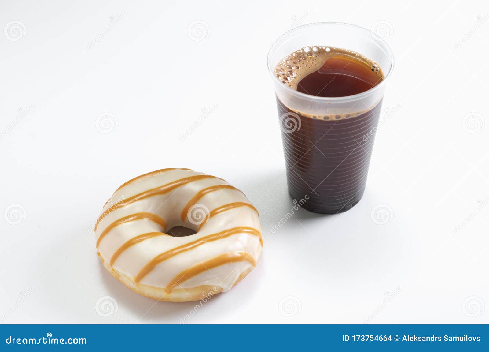 Coffee cup with donut stock photo. Image of table, delicious - 173754664