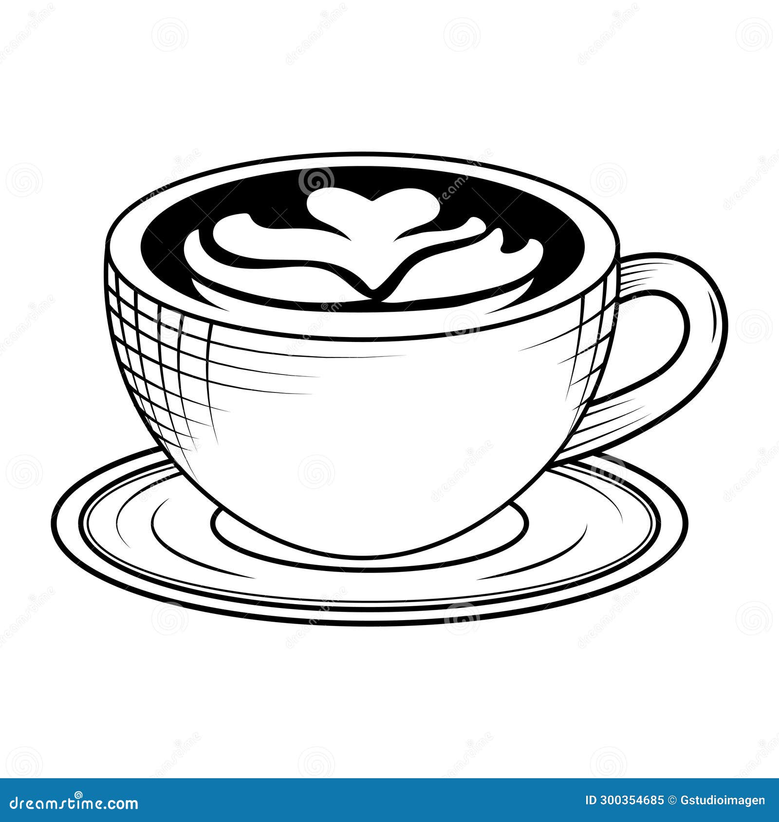 Coffee cup drawn stock illustration. Illustration of drink - 300354685