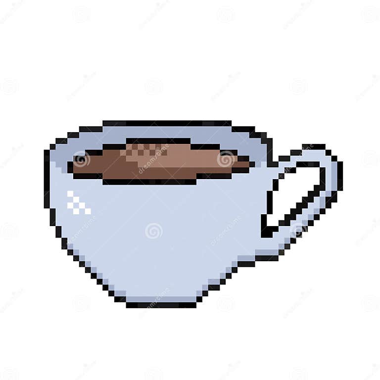 Coffee Drink Pixel Art Vector Drawing Stock Vector - Illustration of ...