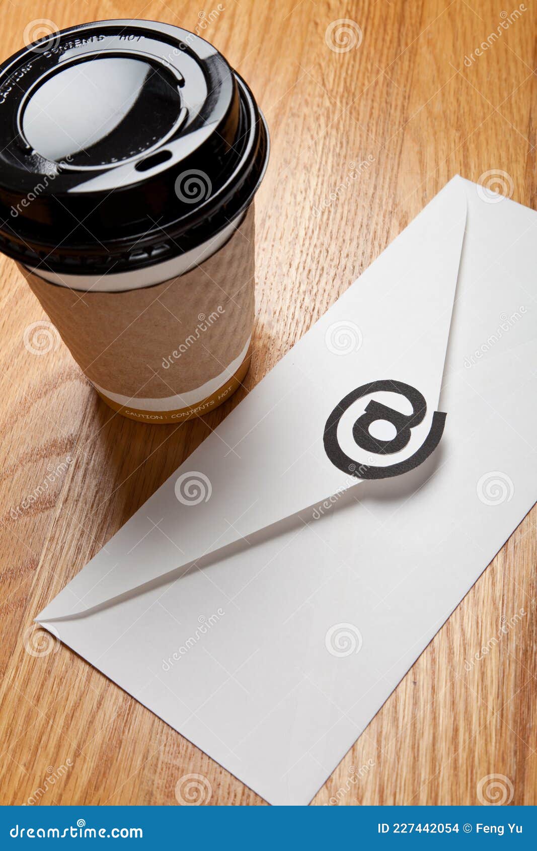 Coffee cup and E-Mail stock photo. Image of coffee, white - 227442054