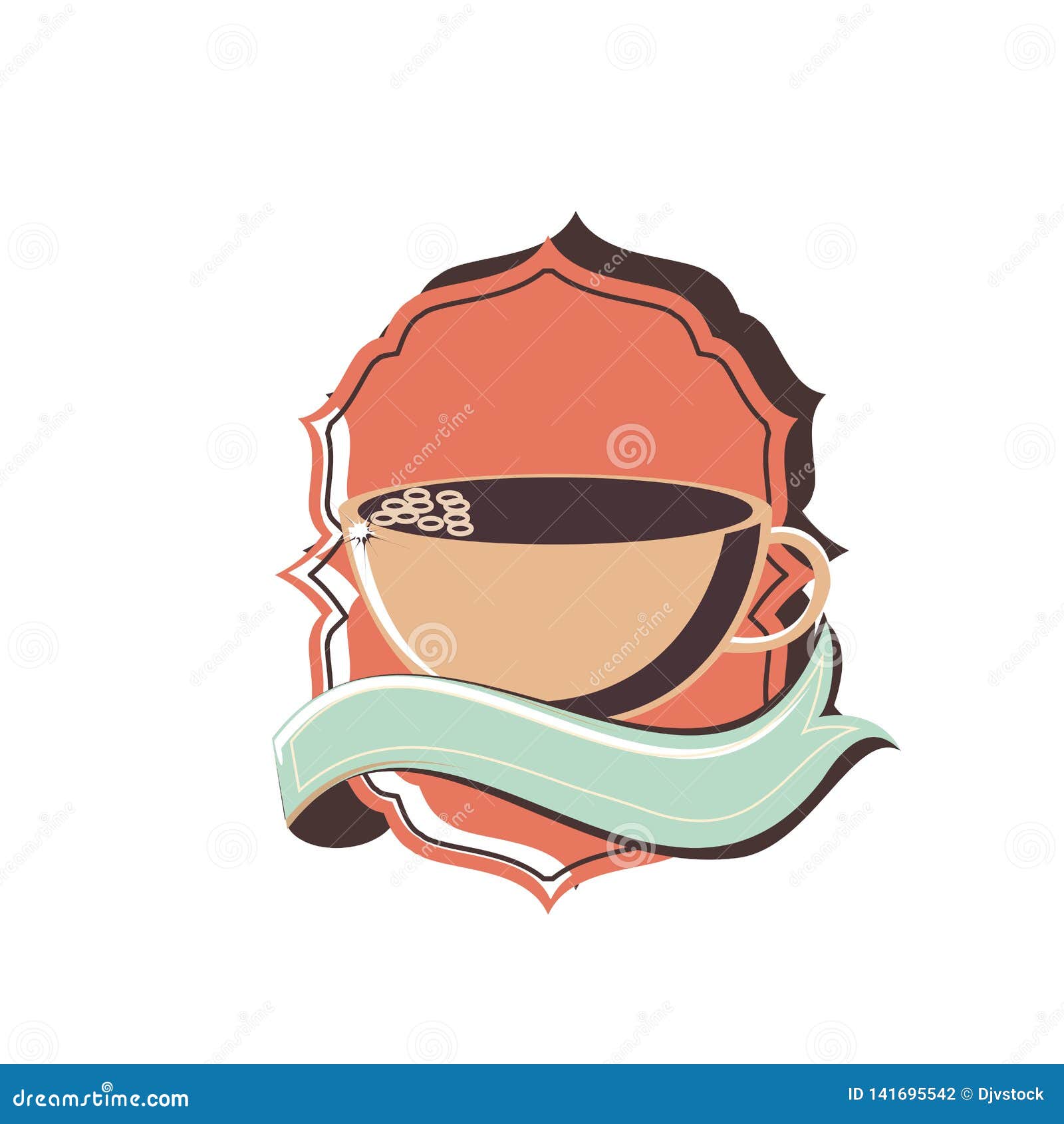 Coffee cup elegant frame stock vector. Illustration of shop - 141695542