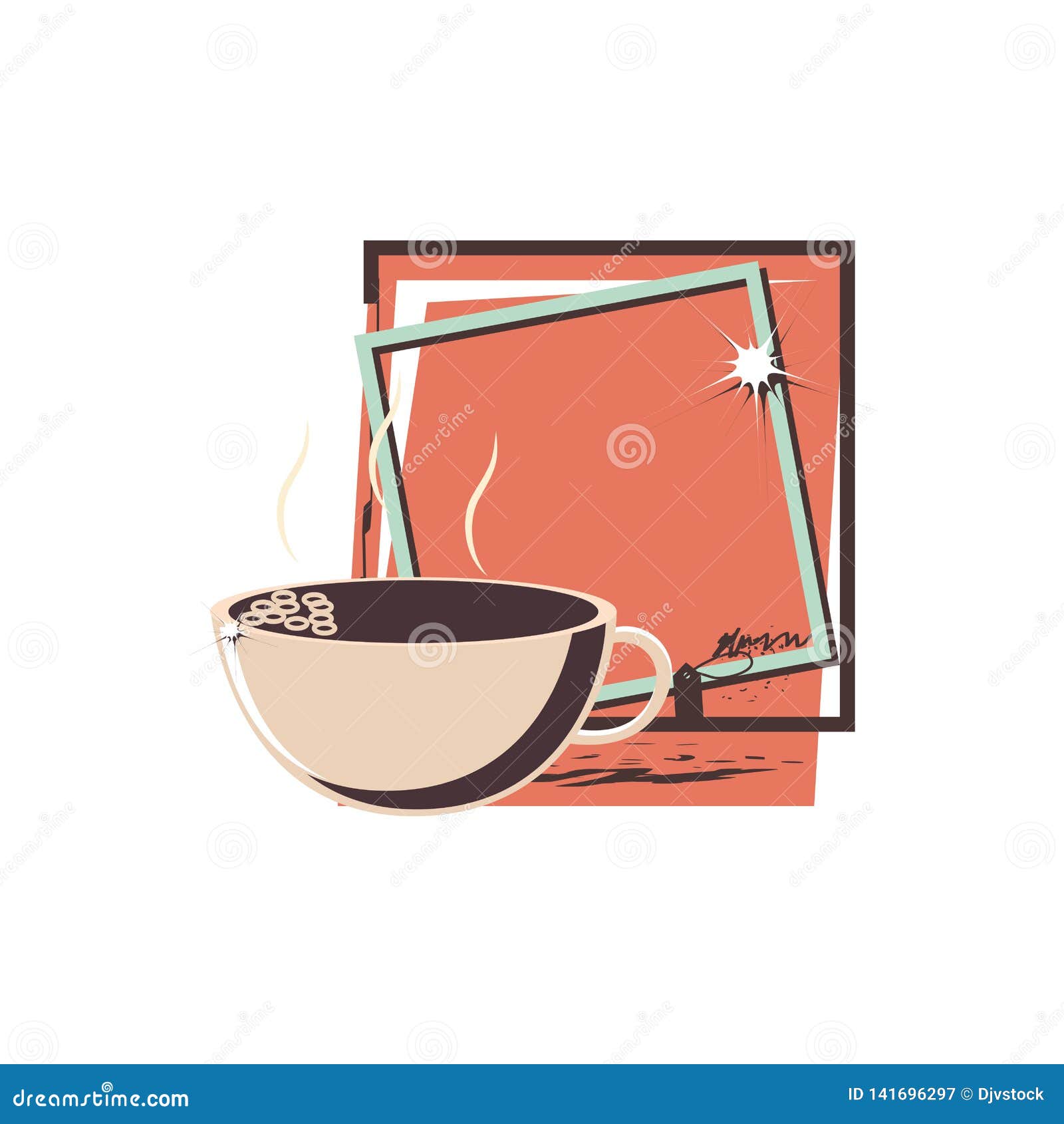 Coffee cup elegant frame stock vector. Illustration of restaurant ...