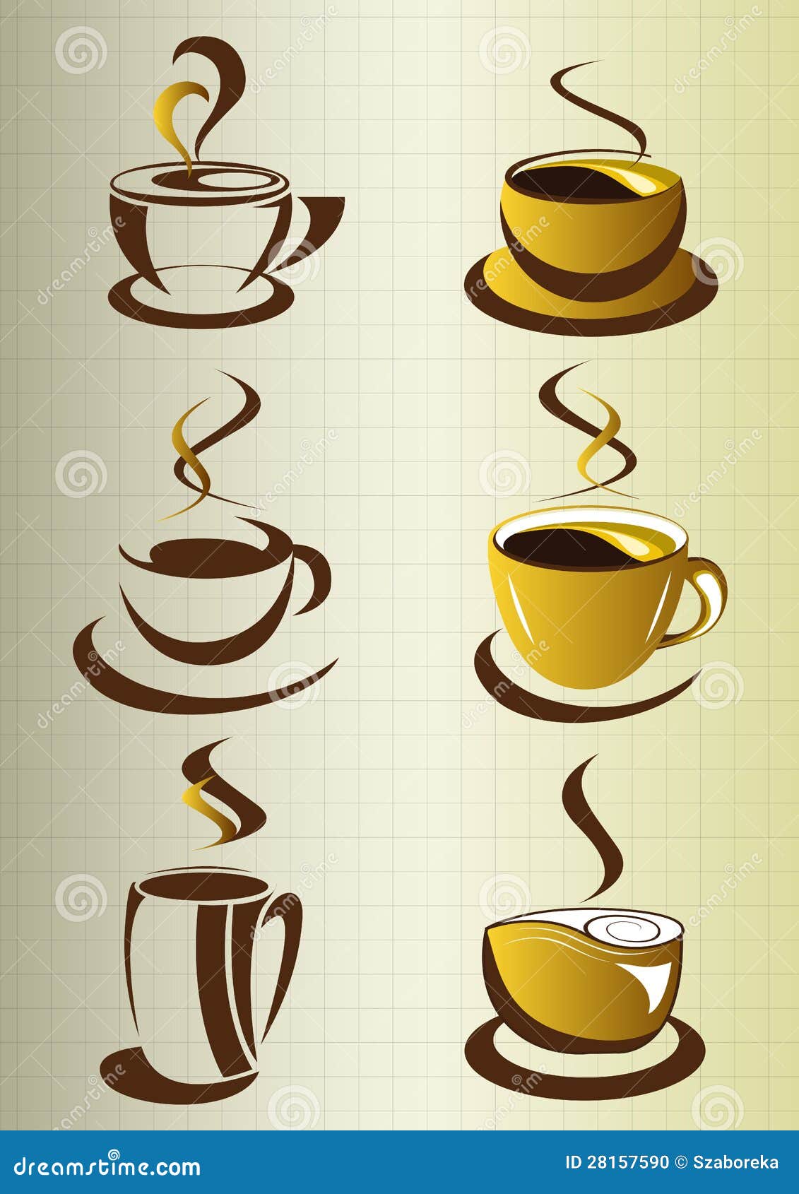 Coffee Cup Elements and Collection Stock Vector - Illustration of ...