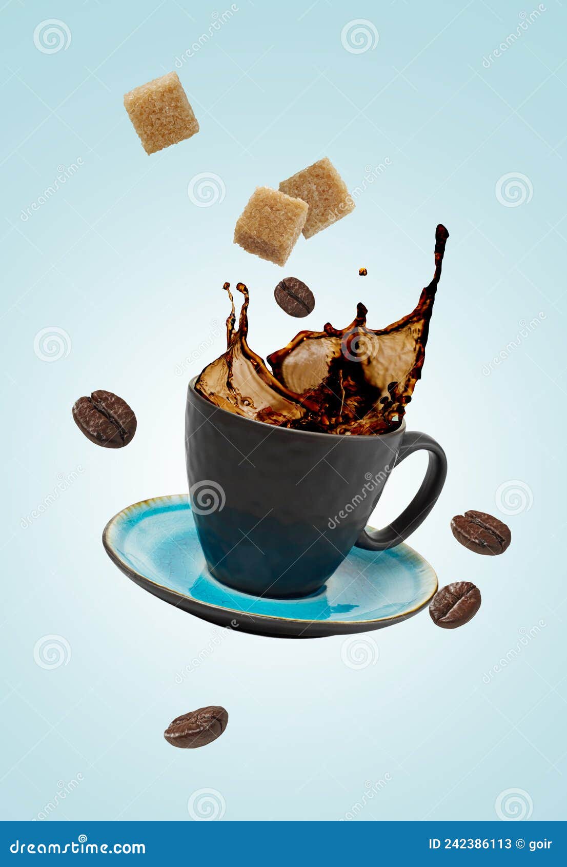 Coffee cup falling stock image. Image of roasted, objects - 242386113