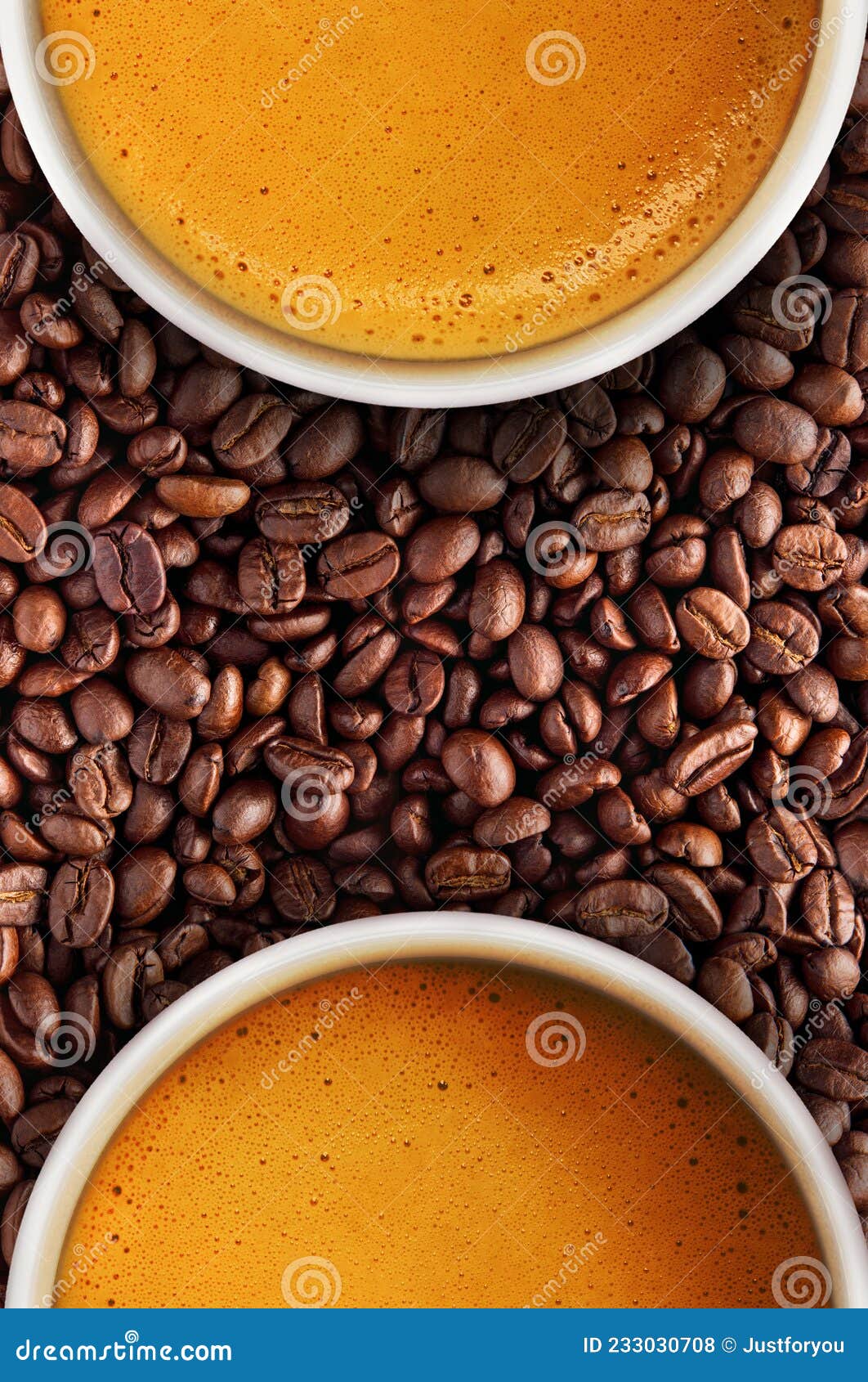 Coffee Cup with Foam on Beans Background Stock Photo - Image of ...