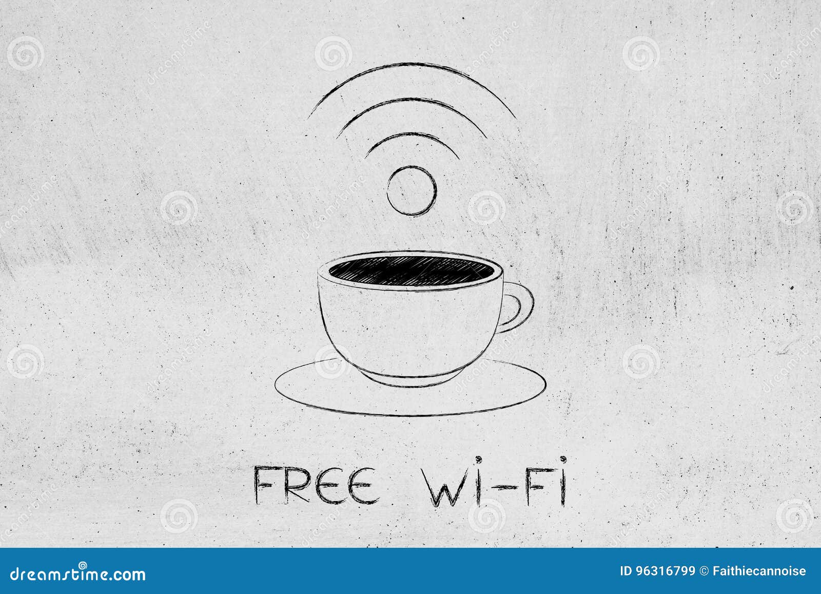 Coffee Cup and Free Wi-fi Symbol Stock Illustration - Illustration of ...