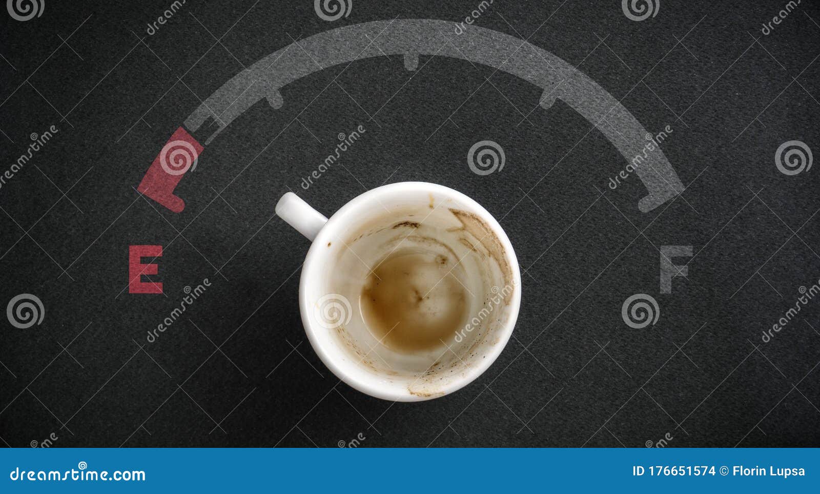 Coffee Cup with Fuel Gauge Meter Energy Concept Stock Photo - Image of ...