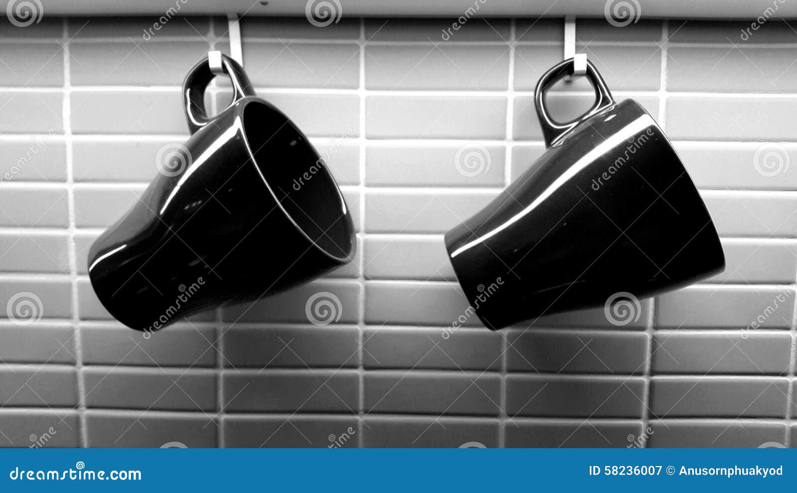 Coffee Cup Hanging on the Wall Stock Image - Image of wall, hanging ...