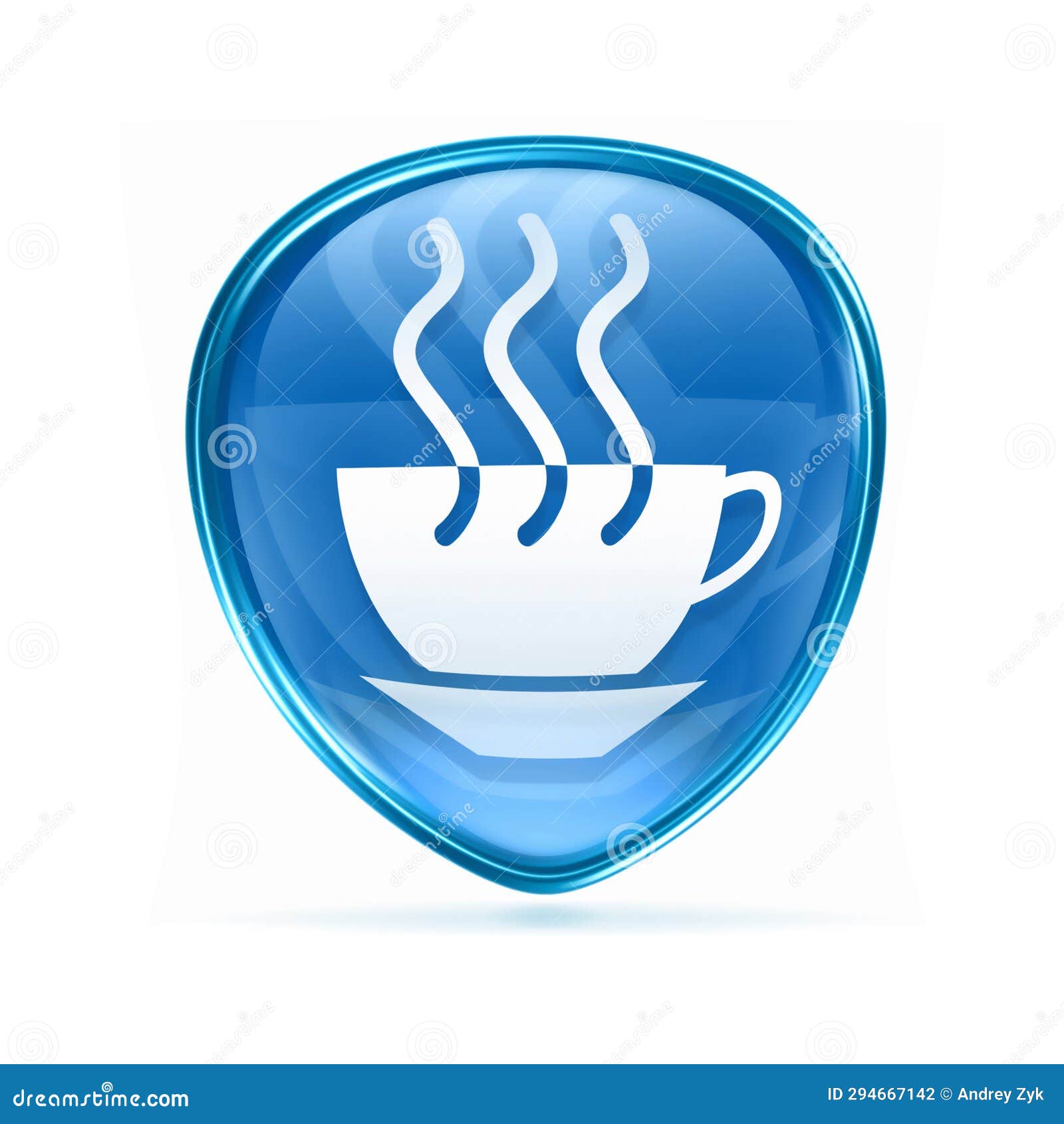 Coffee cup icon blue. stock illustration. Illustration of button ...