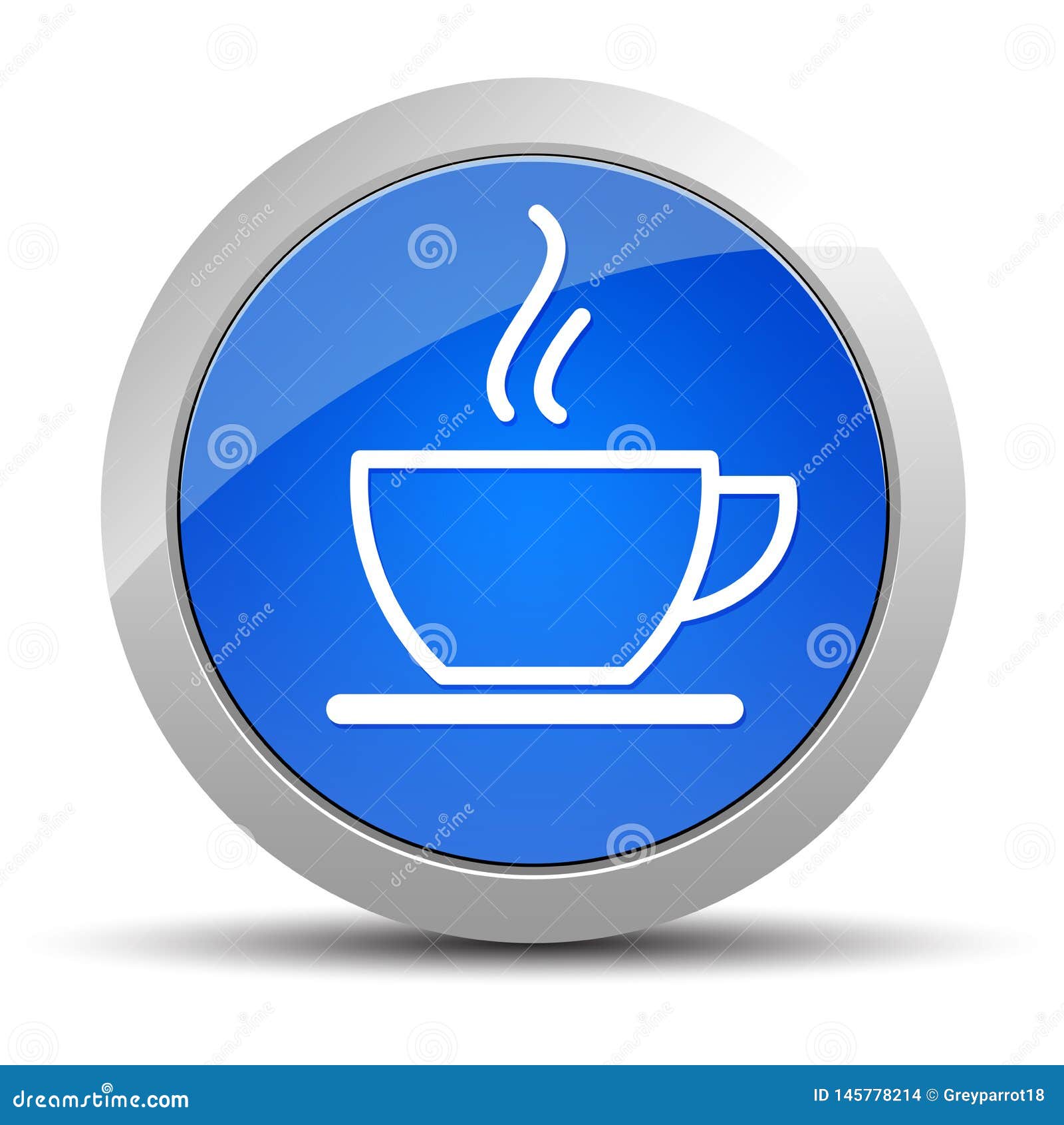 Coffee Cup Icon Blue Round Button Illustration Stock Illustration ...