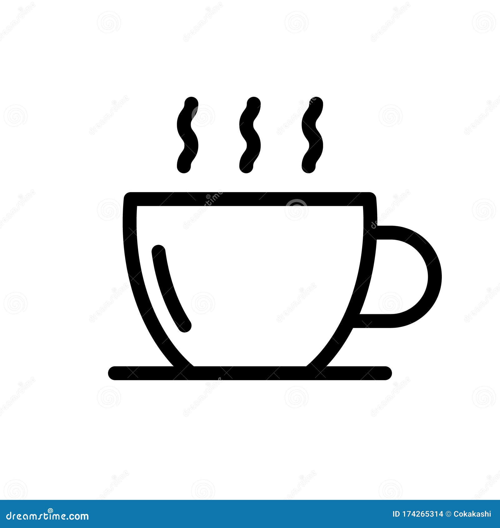 Coffee Cup Icon Outline Style. Stock Vector - Illustration of steam ...