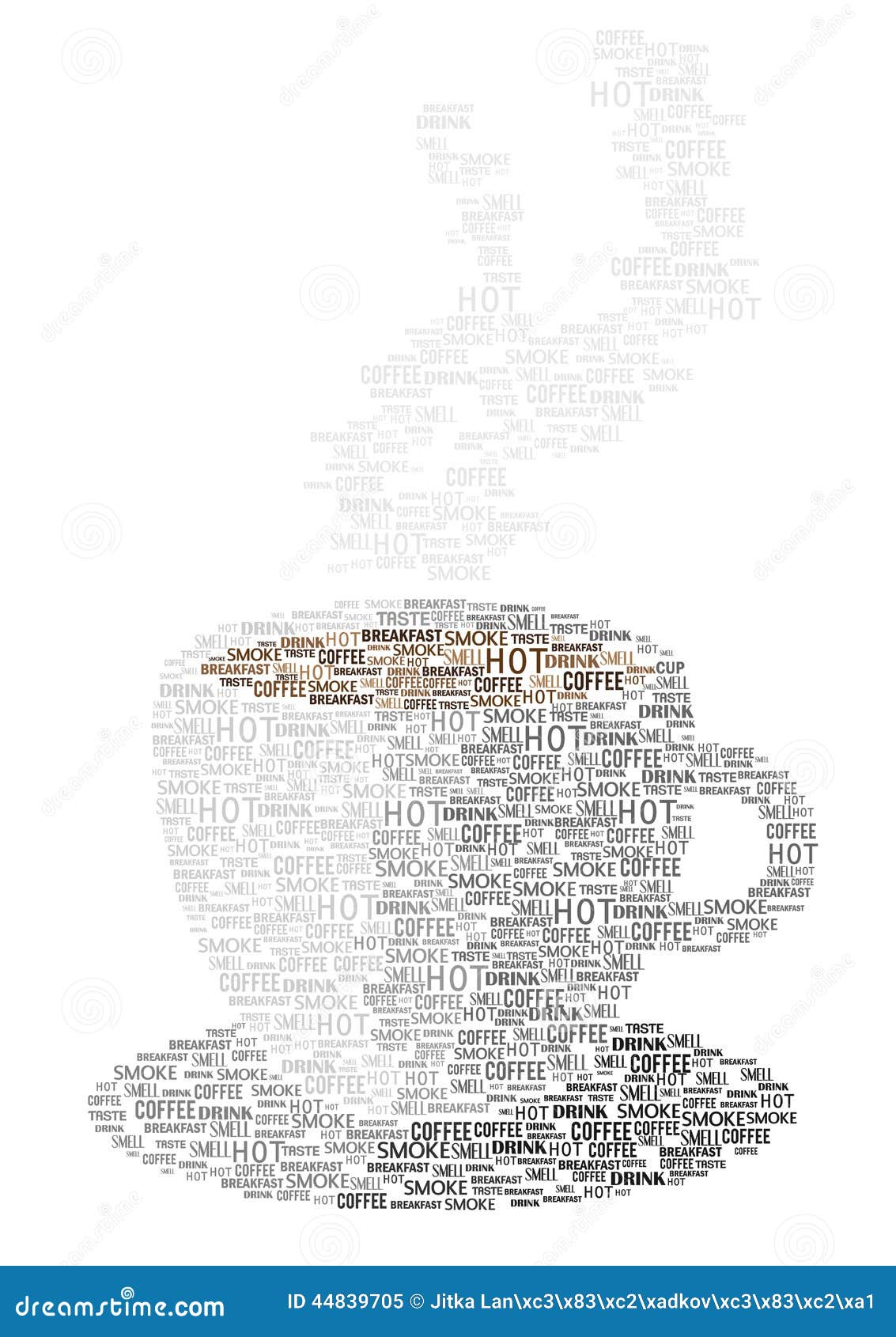 Coffee Cup Icon Made of Words Stock Illustration - Illustration of ...