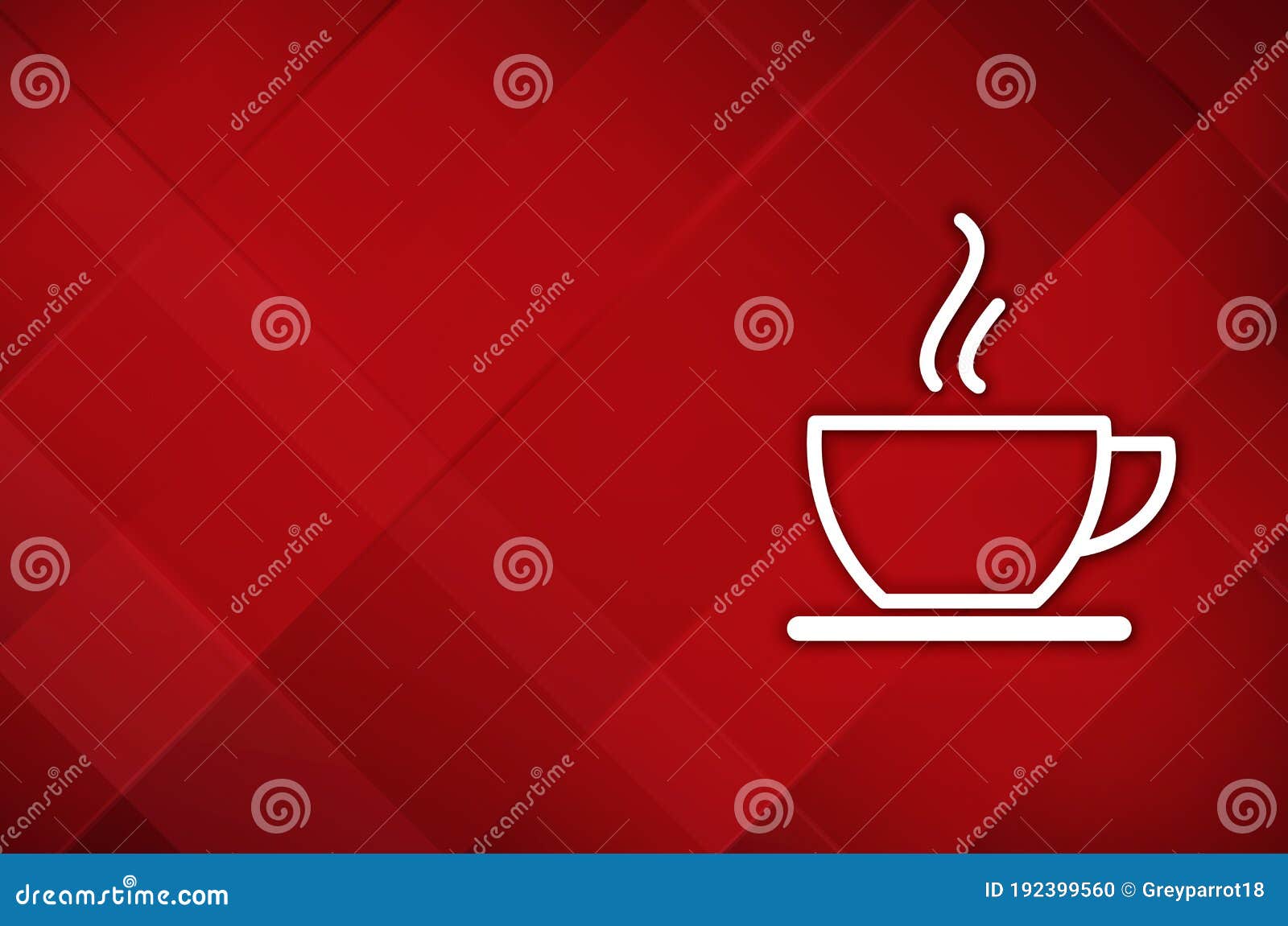 Coffee Cup Icon Modern Layout Design Abstract Red Background ...