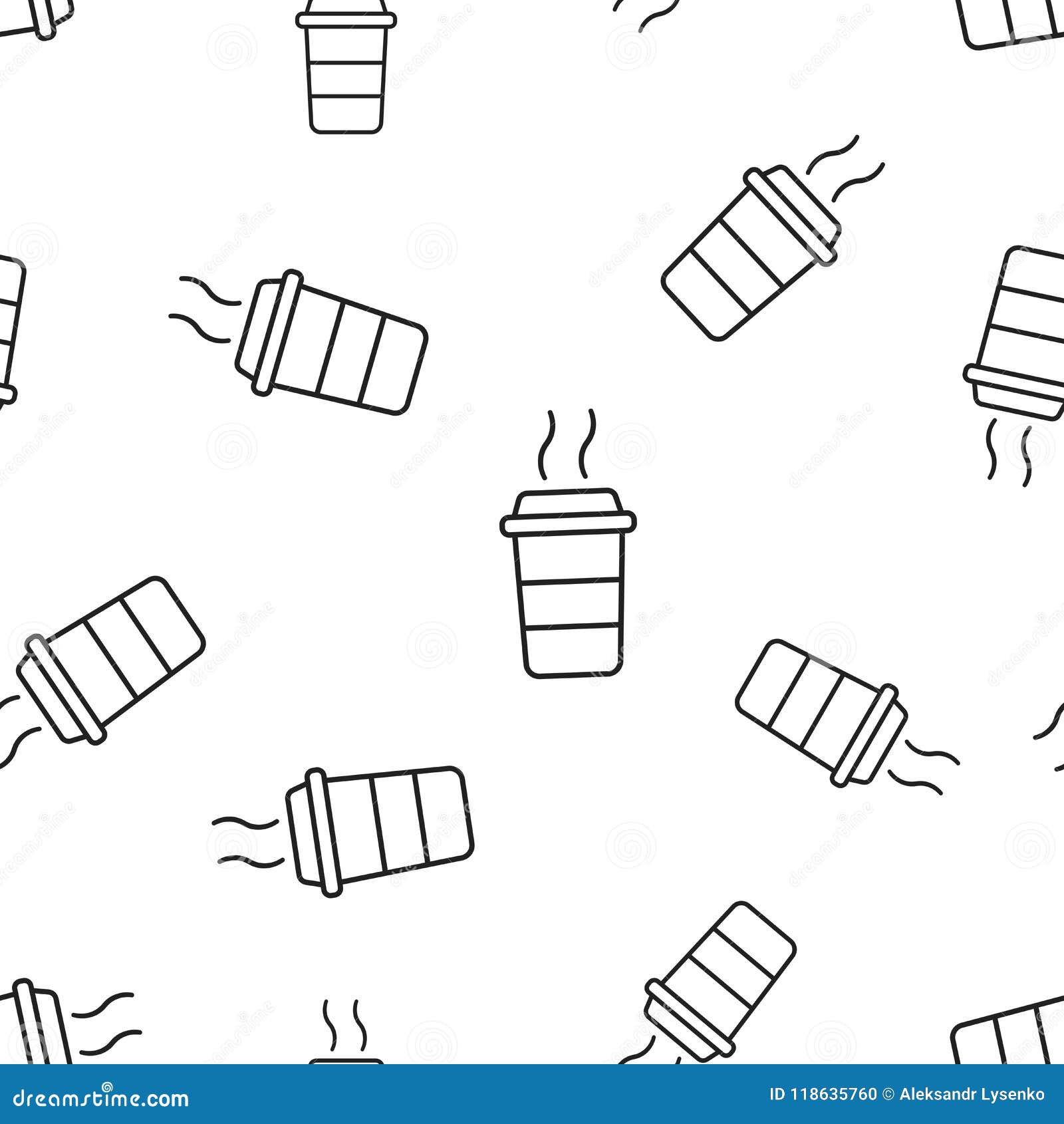 Coffee Cup Icon Seamless Pattern Background. Business Concept Vector ...