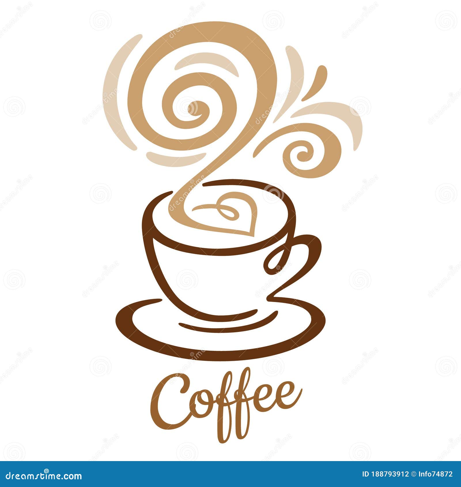Coffee Cup Icon with Smoke. Vector Illustration Stock Vector ...