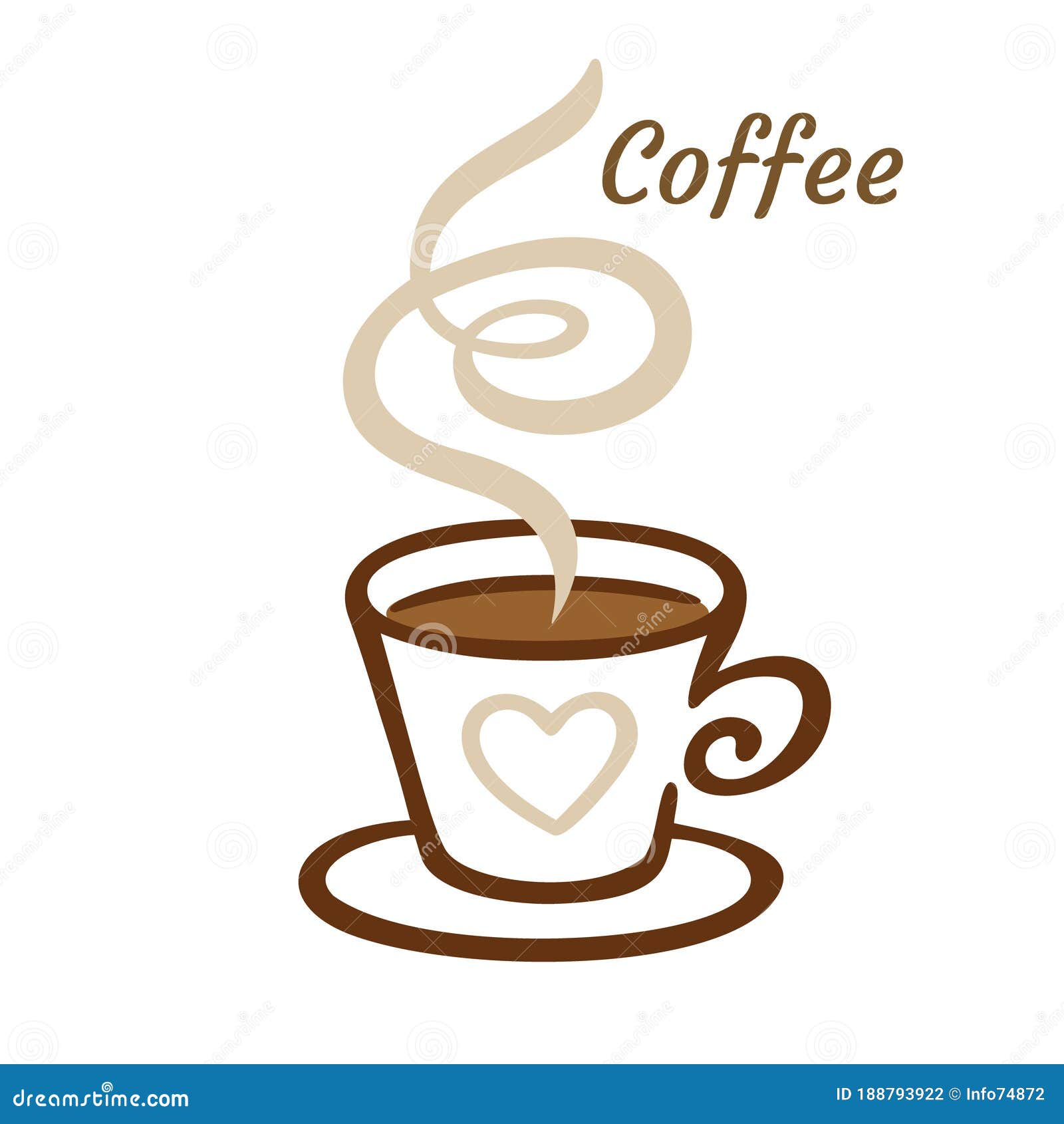 Coffee Cup Icon with Smoke. Vector Illustration Stock Vector ...