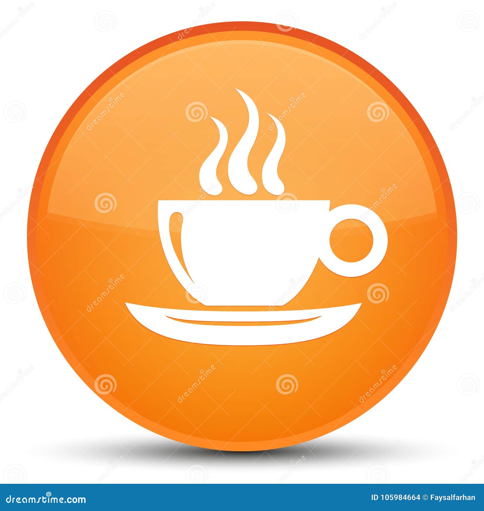 Coffee Cup Icon Special Orange Round Button Stock Illustration ...