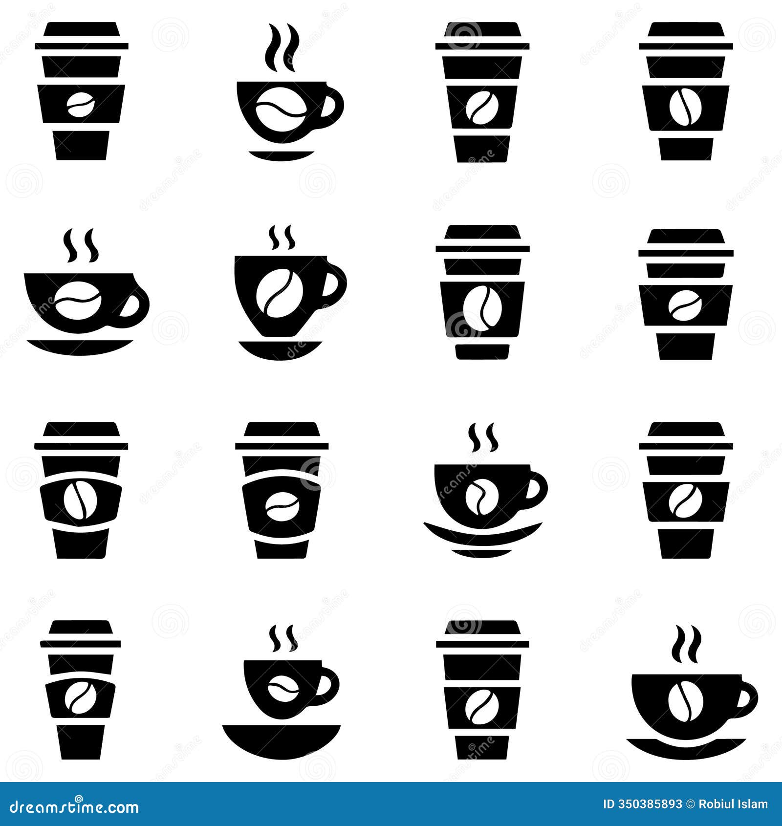 Coffee Cup Icons with Different Vector Designs Stock Illustration ...