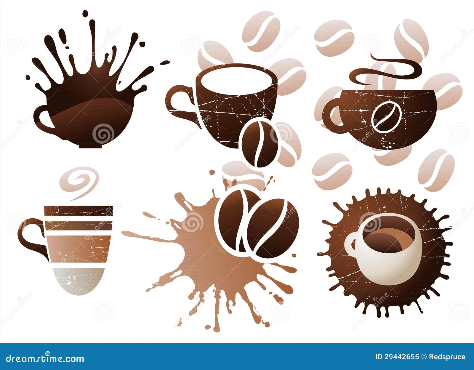 Coffee cup icons set stock vector. Illustration of black - 29442655