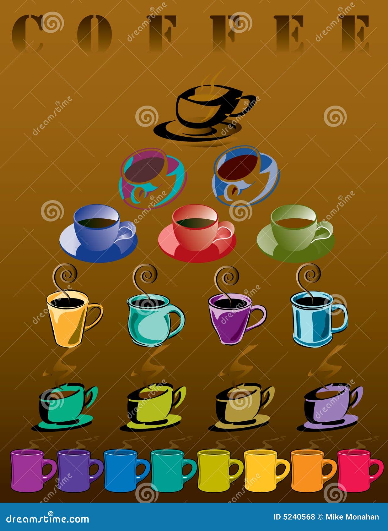 Coffee Cup Illustration Set Stock Vector - Illustration of pink ...