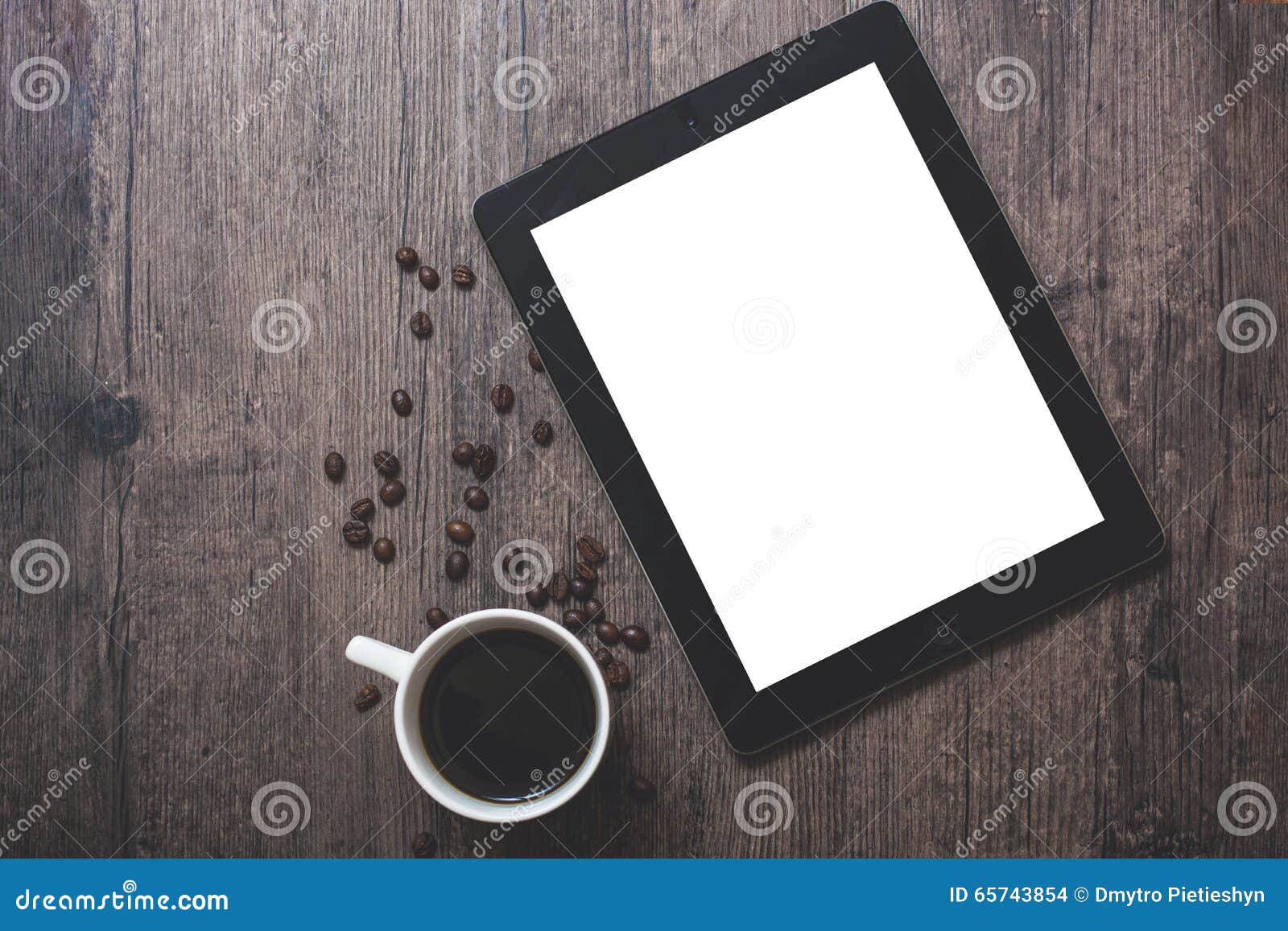 Coffee cup and Ipad stock photo. Image of apple, electronics - 65743854