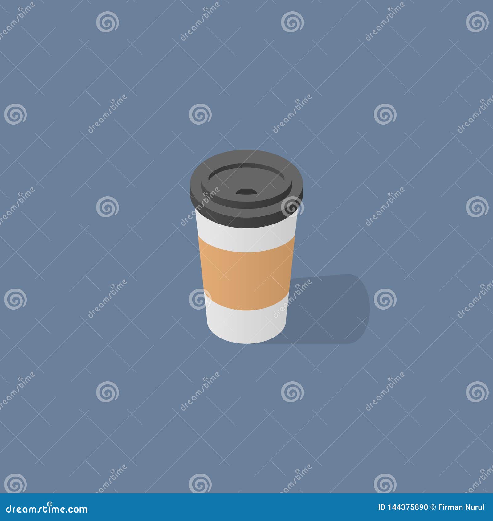 Coffee Cup Isometric Flat Design Vector Stock Vector - Illustration of ...