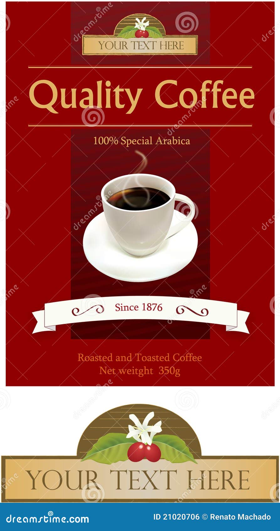 Coffee Cup Label stock vector. Illustration of cappuccino - 21020706