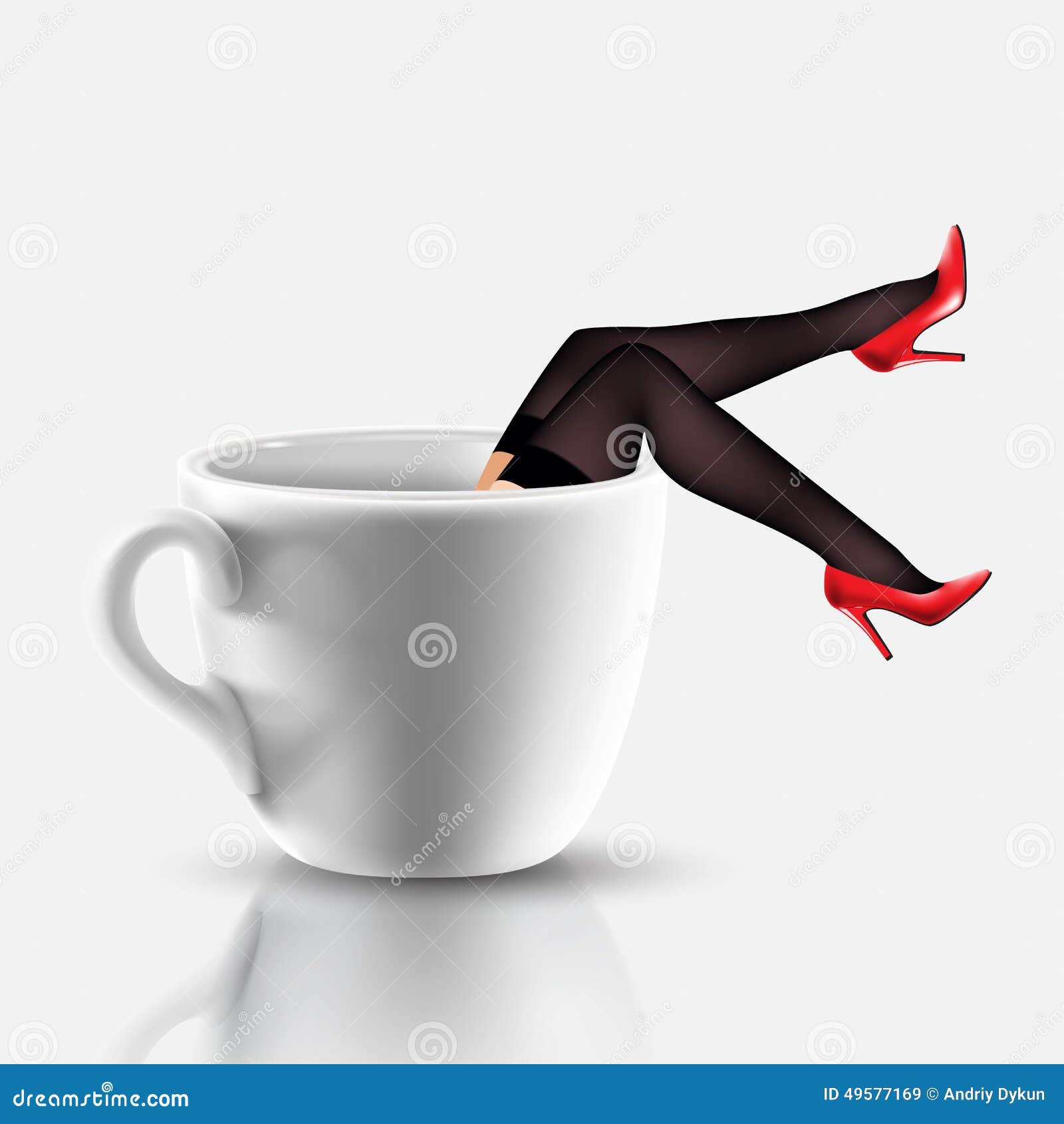 Coffee cup with legs stock vector. Illustration of aroma - 49577169