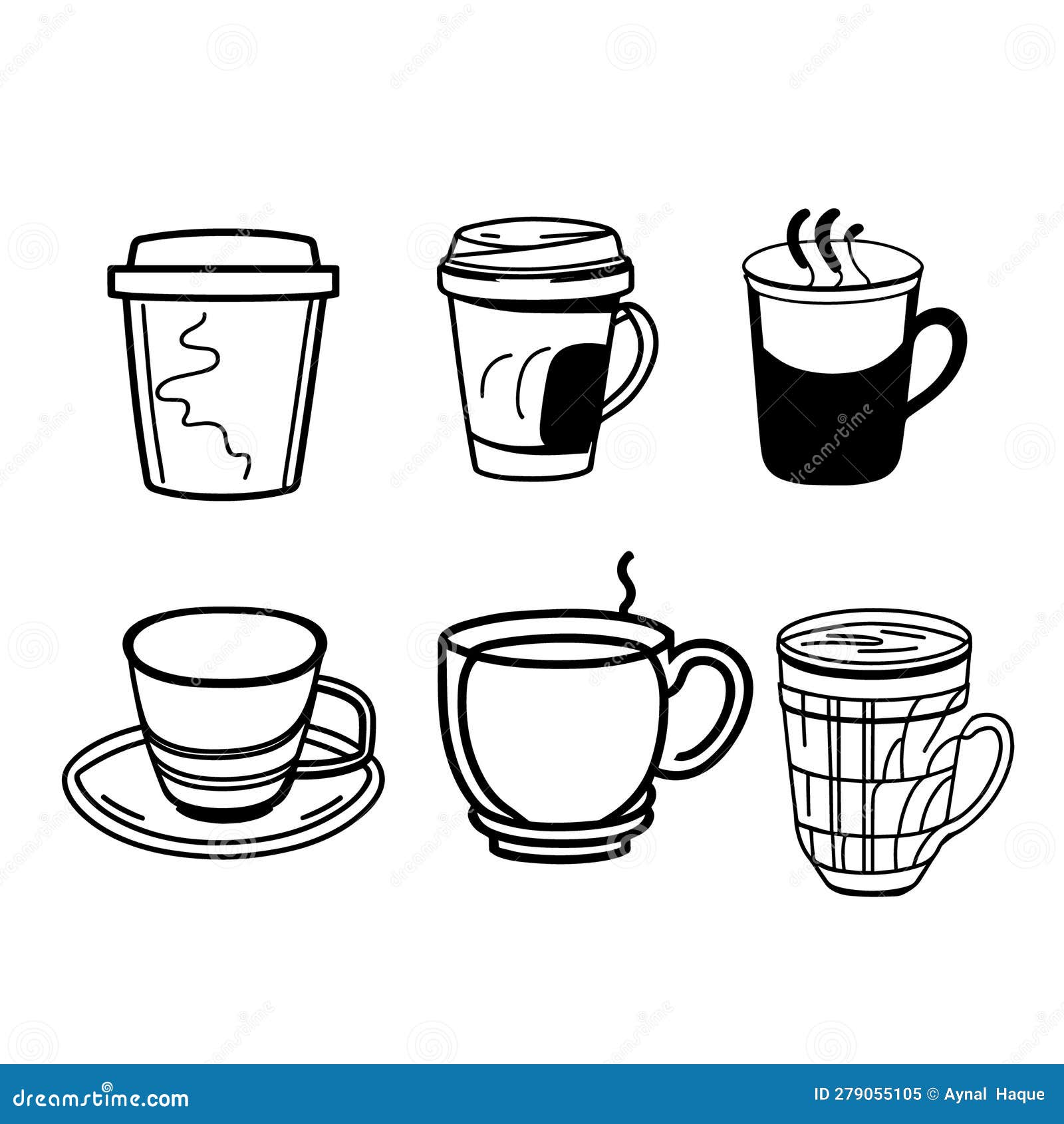 Coffee Cup Line Art Vector . Stock Illustration - Illustration of logo ...