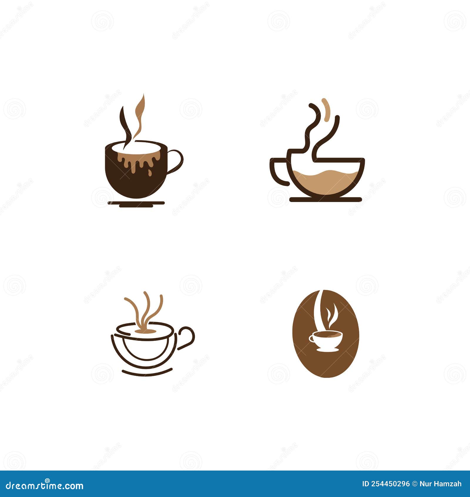 Coffee Cup Logo with Vector Style Template Stock Vector - Illustration ...