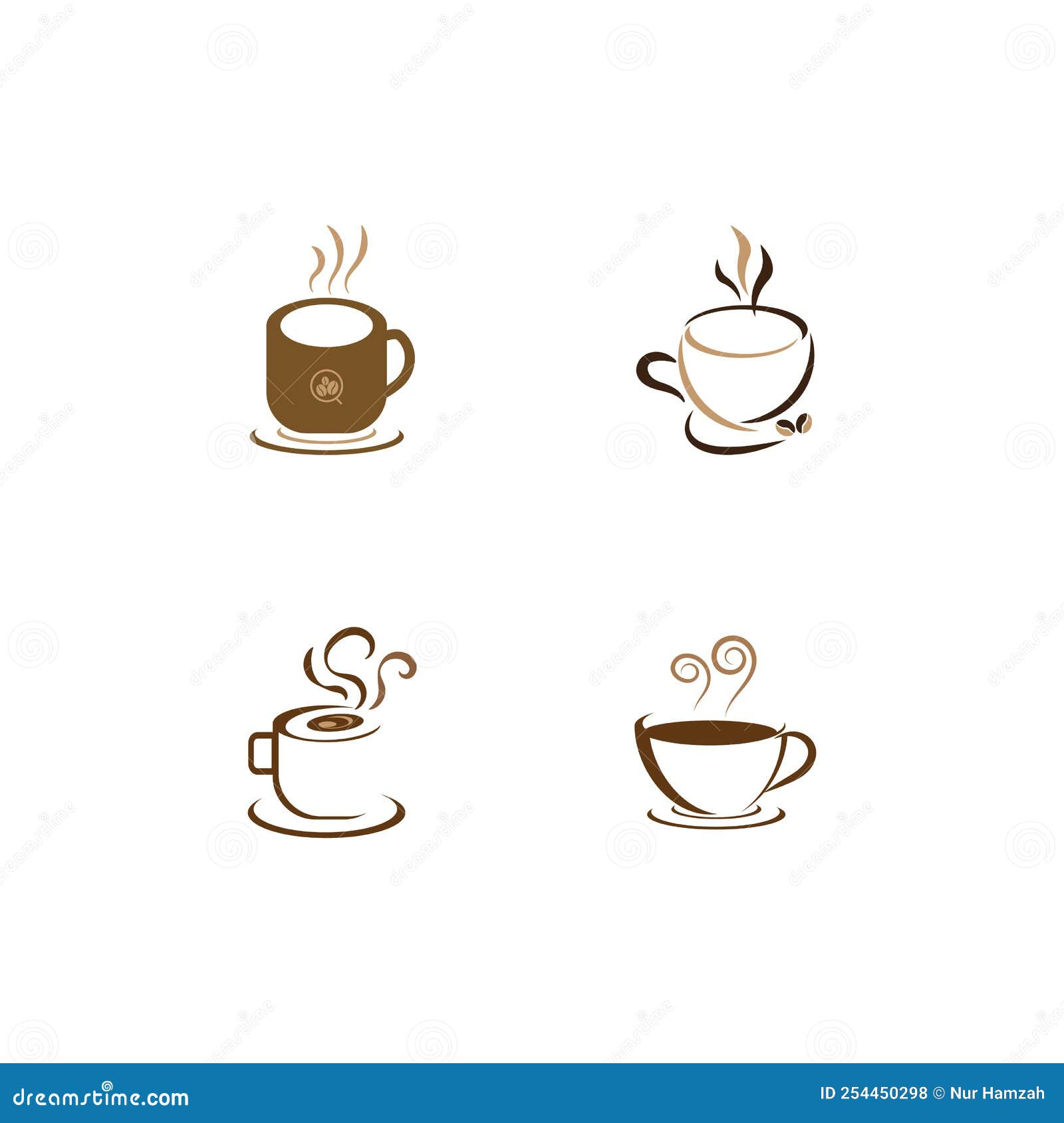 Coffee Cup Logo with Vector Style Template Stock Vector - Illustration ...