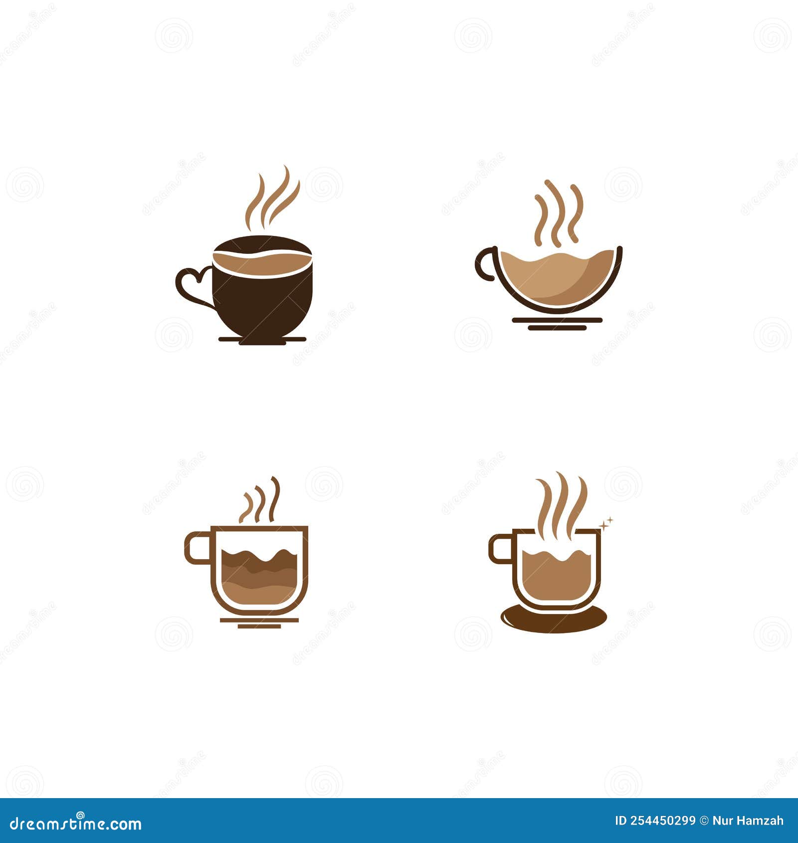 Coffee Cup Logo with Vector Style Template Stock Vector - Illustration ...