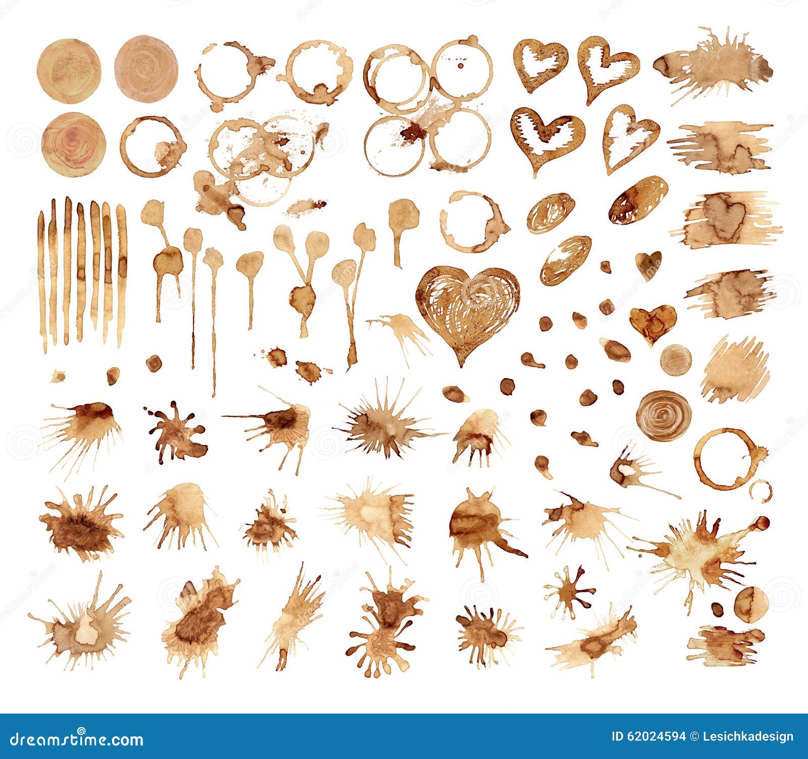 Coffee Cup Marks. Hand Painted Coffee Background. Stock Illustration ...