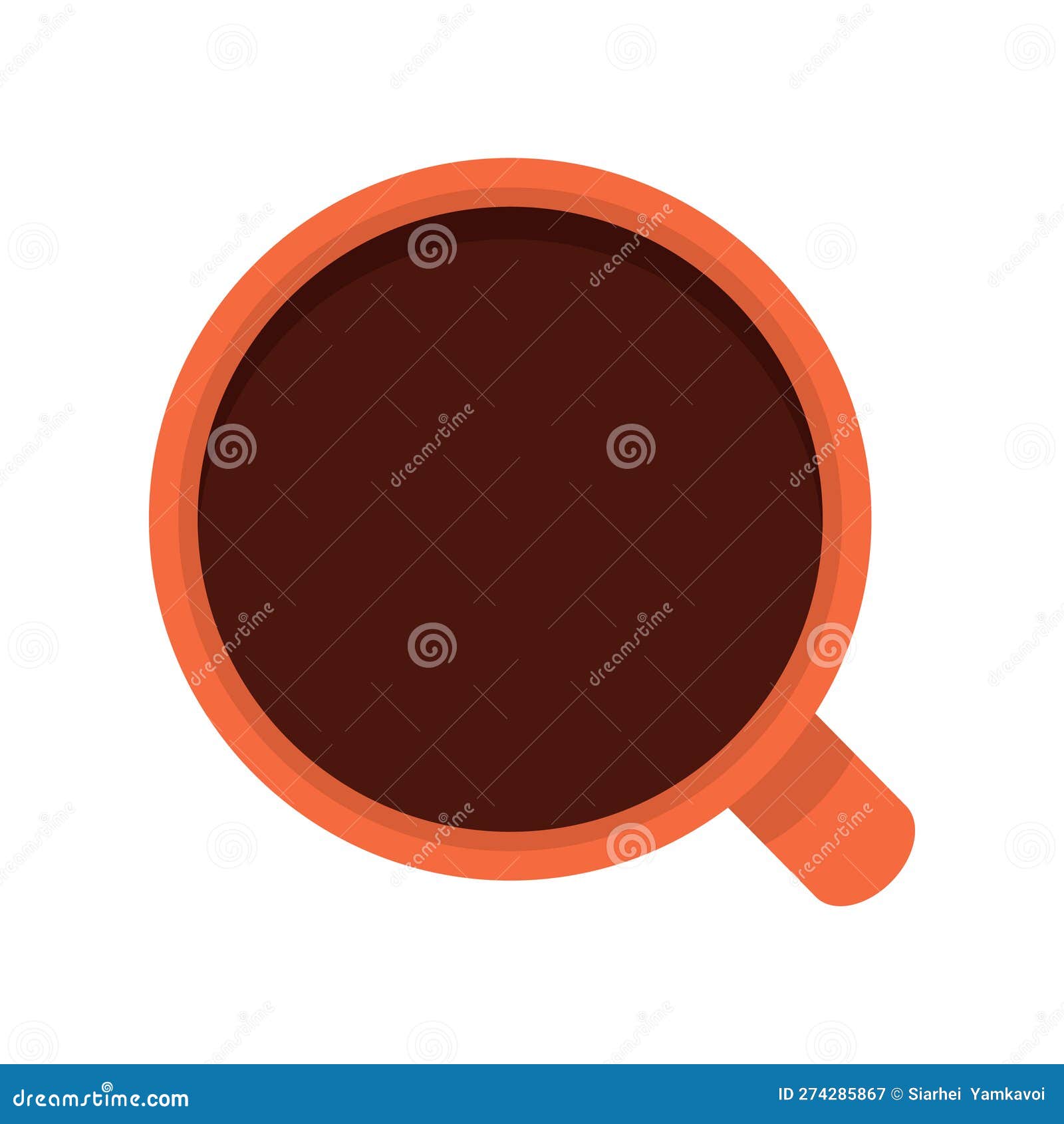 Coffee Cup. Mug with Coffee. Top View. Vector Illustration. Stock ...