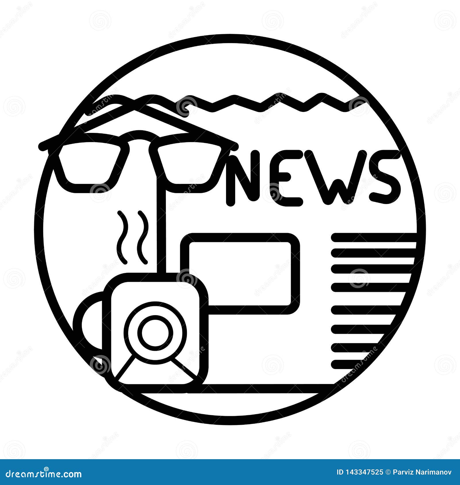 Coffee Cup with Newspaper and Lenses Stock Vector - Illustration of ...