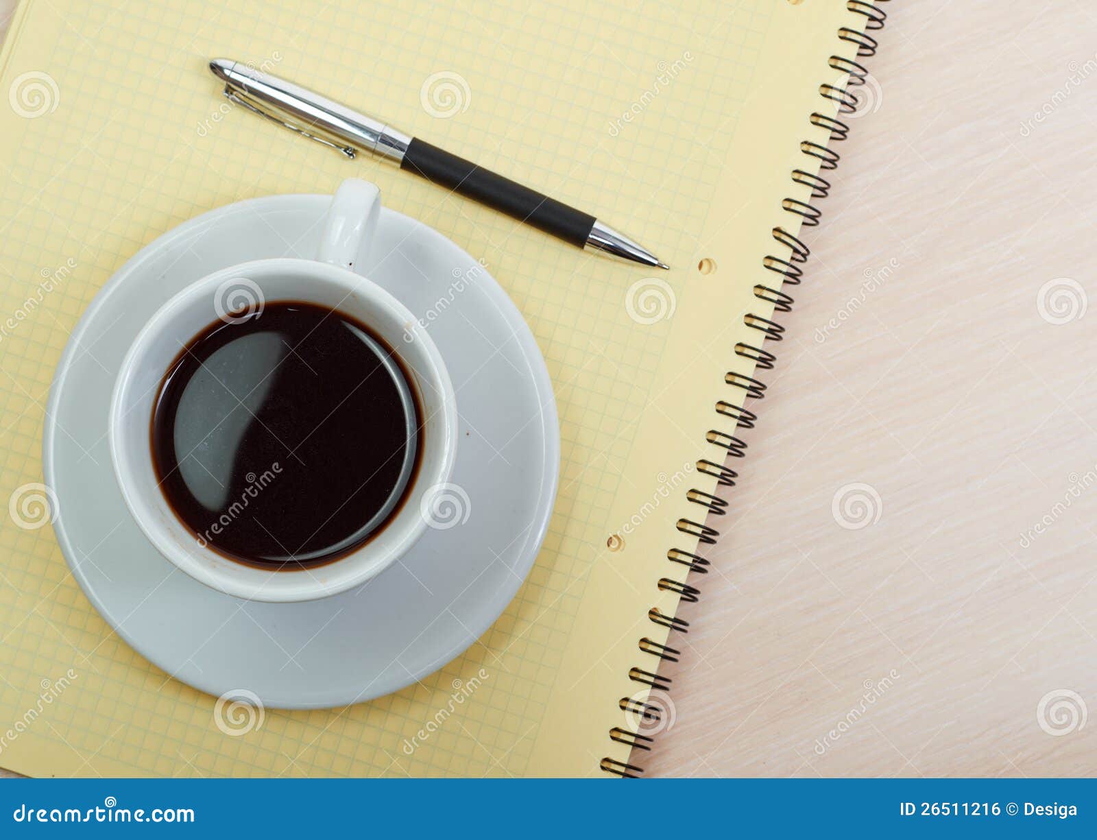 Coffee cup with note book stock photo. Image of caffeine - 26511216