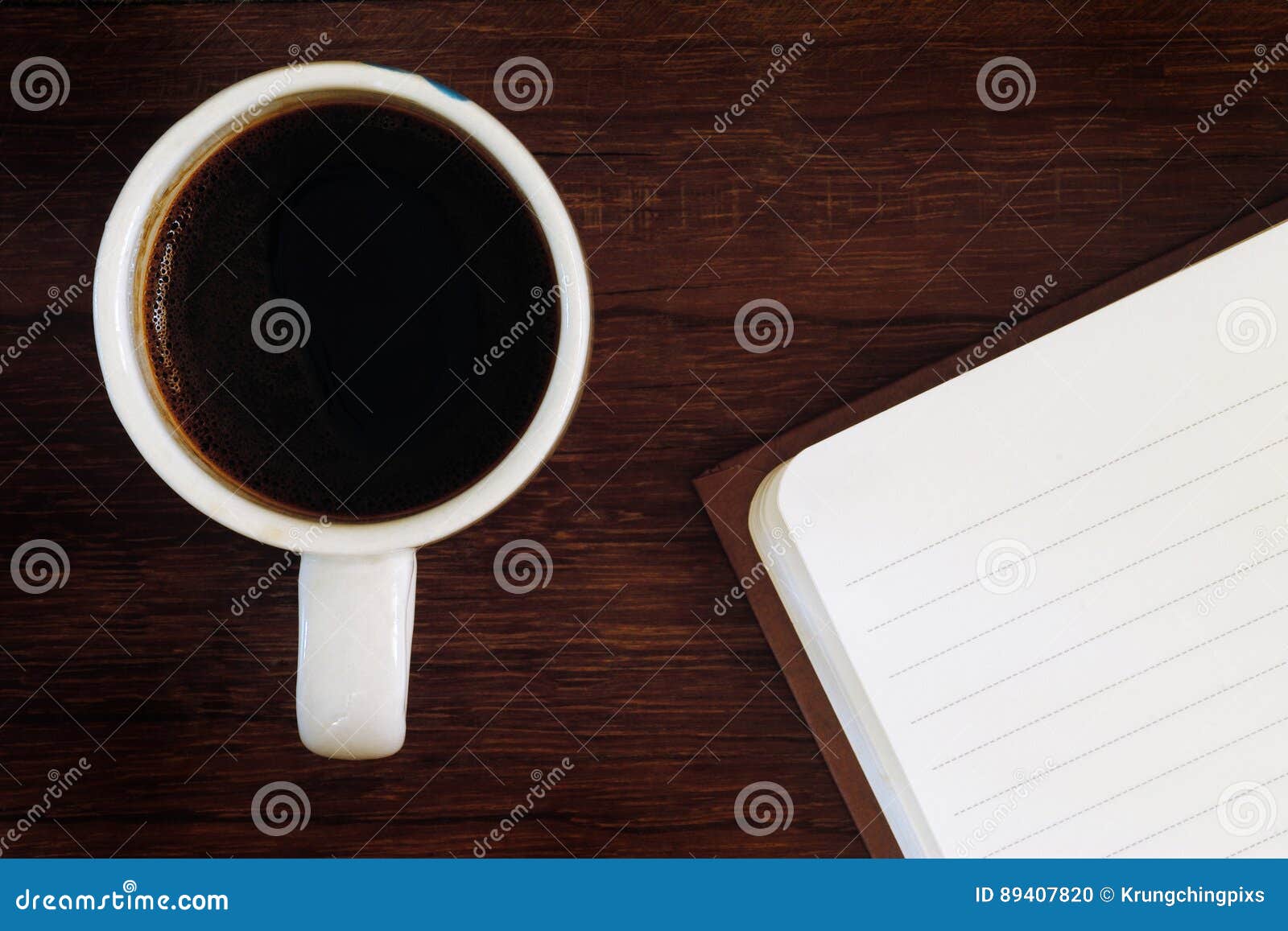 Coffee cup and note paper stock photo. Image of open - 89407820