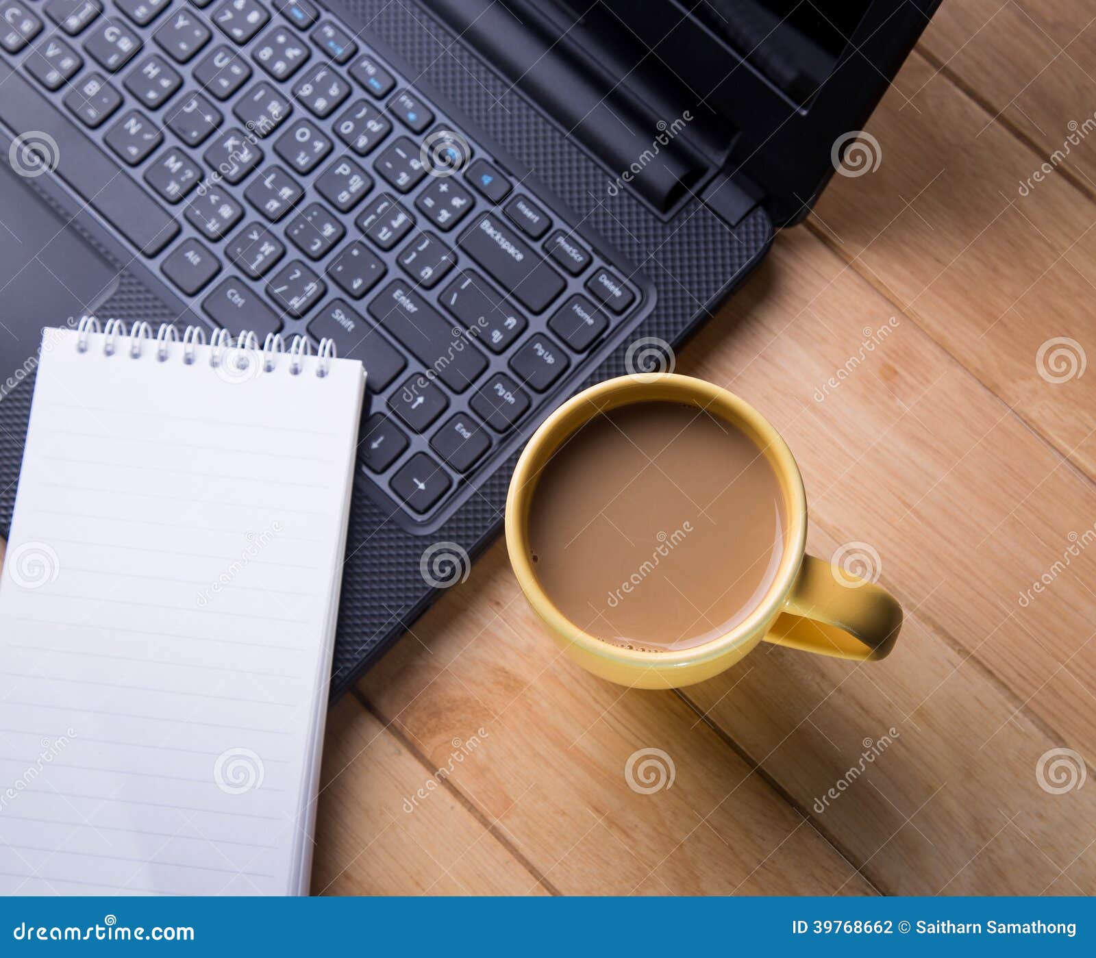 Coffee Cup and Notebook Computers. Stock Photo - Image of note, desktop ...
