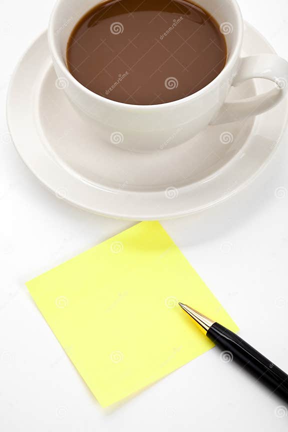 Coffee cup and notes stock image. Image of paper, adhesive - 227440665