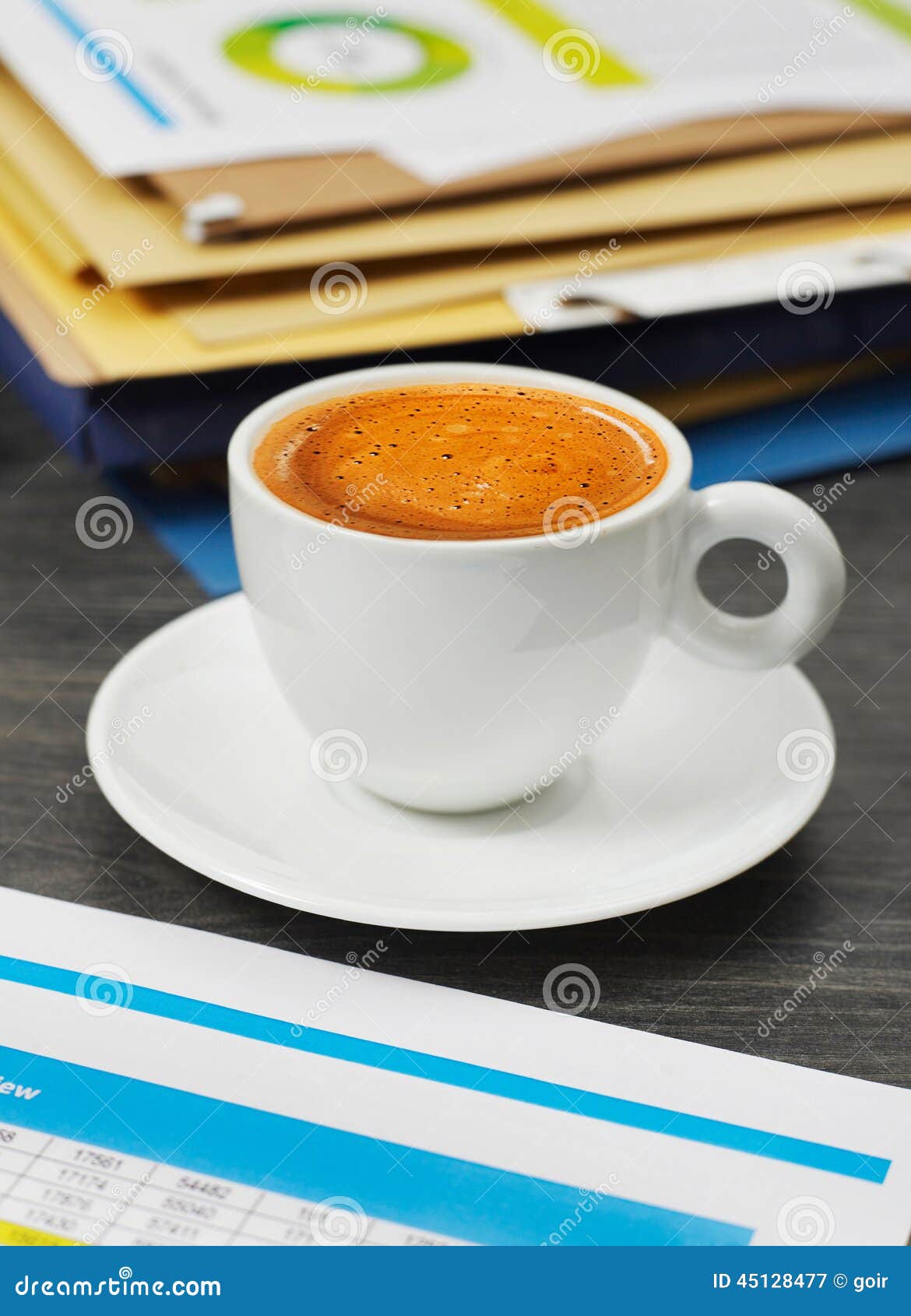 Coffee cup and papers stock image. Image of coffee, document - 45128477