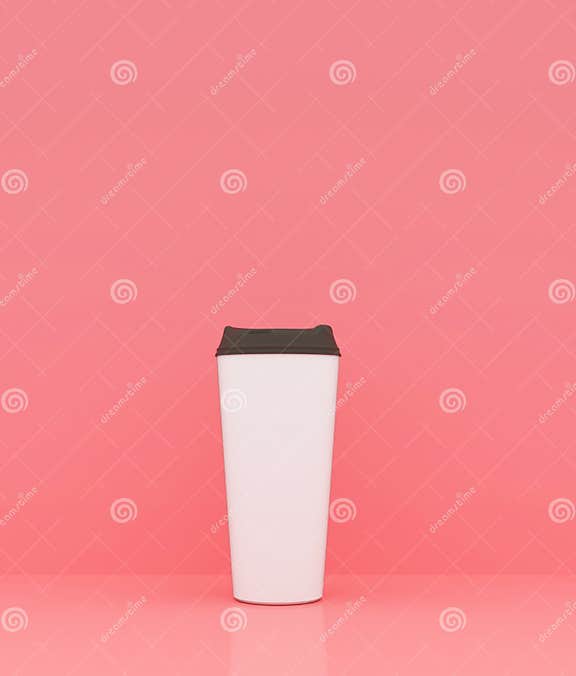Coffee Cup on Pastel Color Background Stock Illustration - Illustration ...