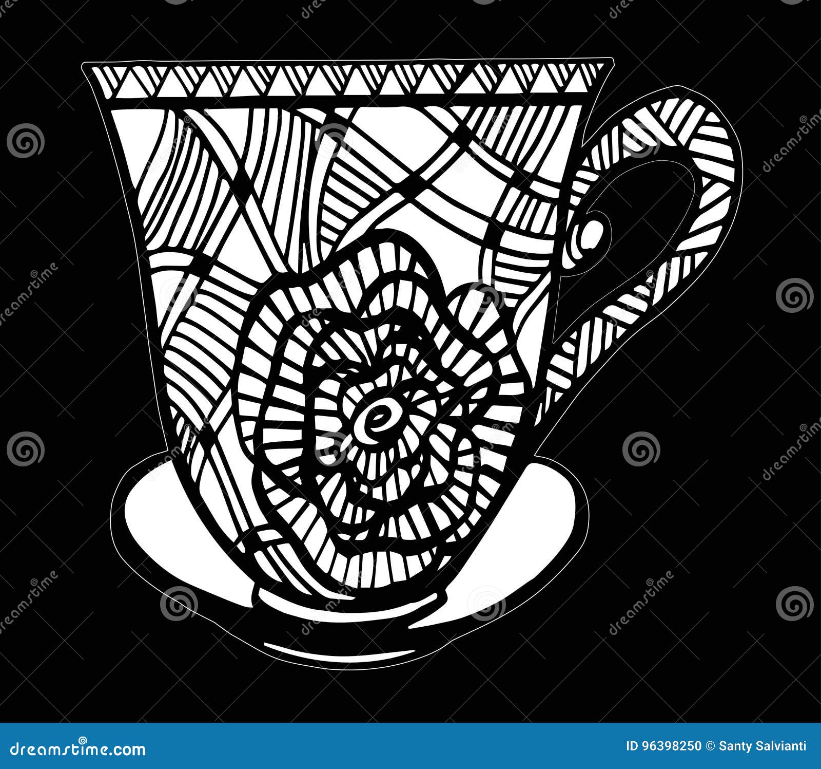 Coffee Cup Pattern Vector Illustration Stock Vector - Illustration of ...