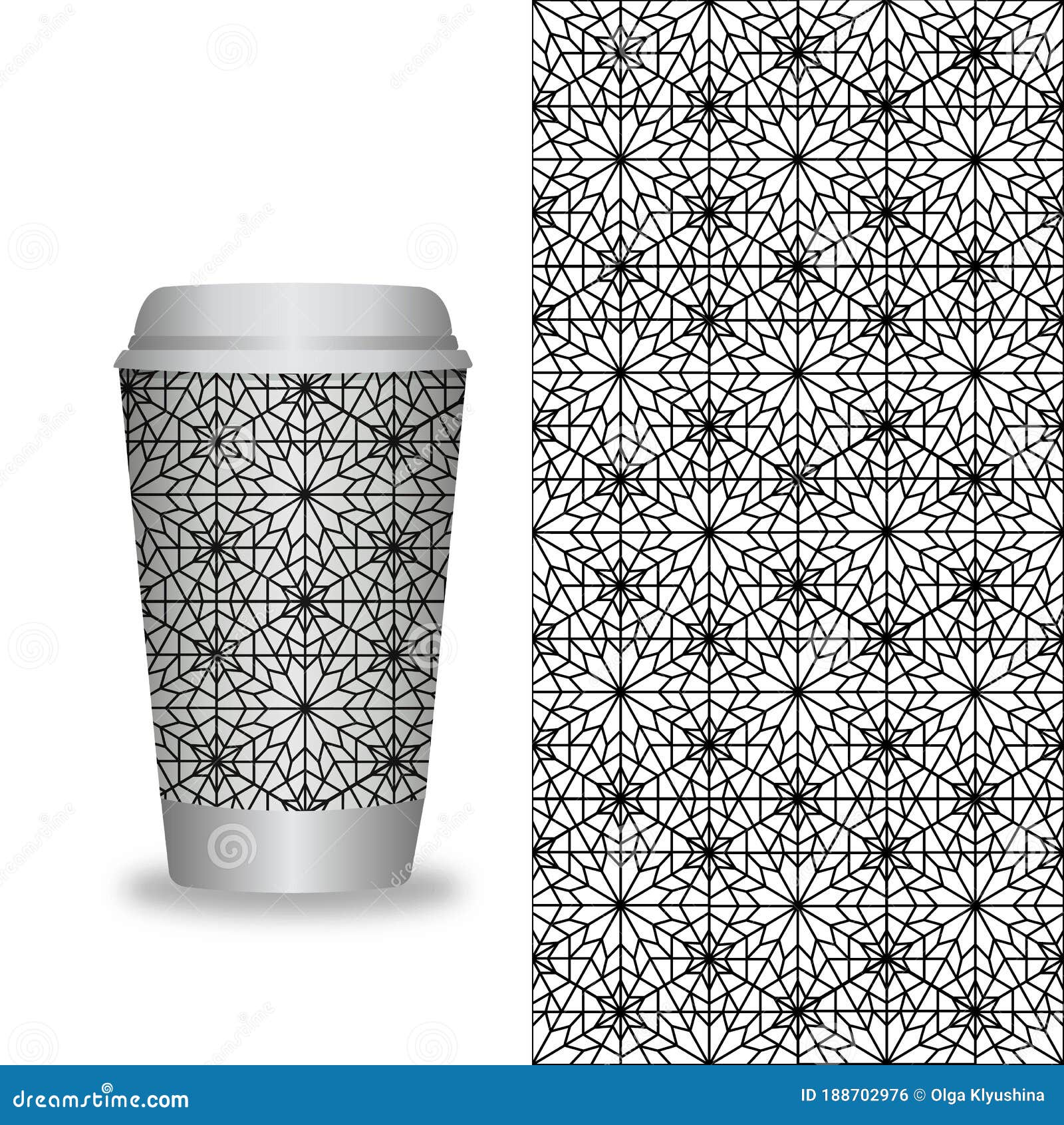 Coffee Cup with Patterns Template : Vector Illustration Stock Vector ...